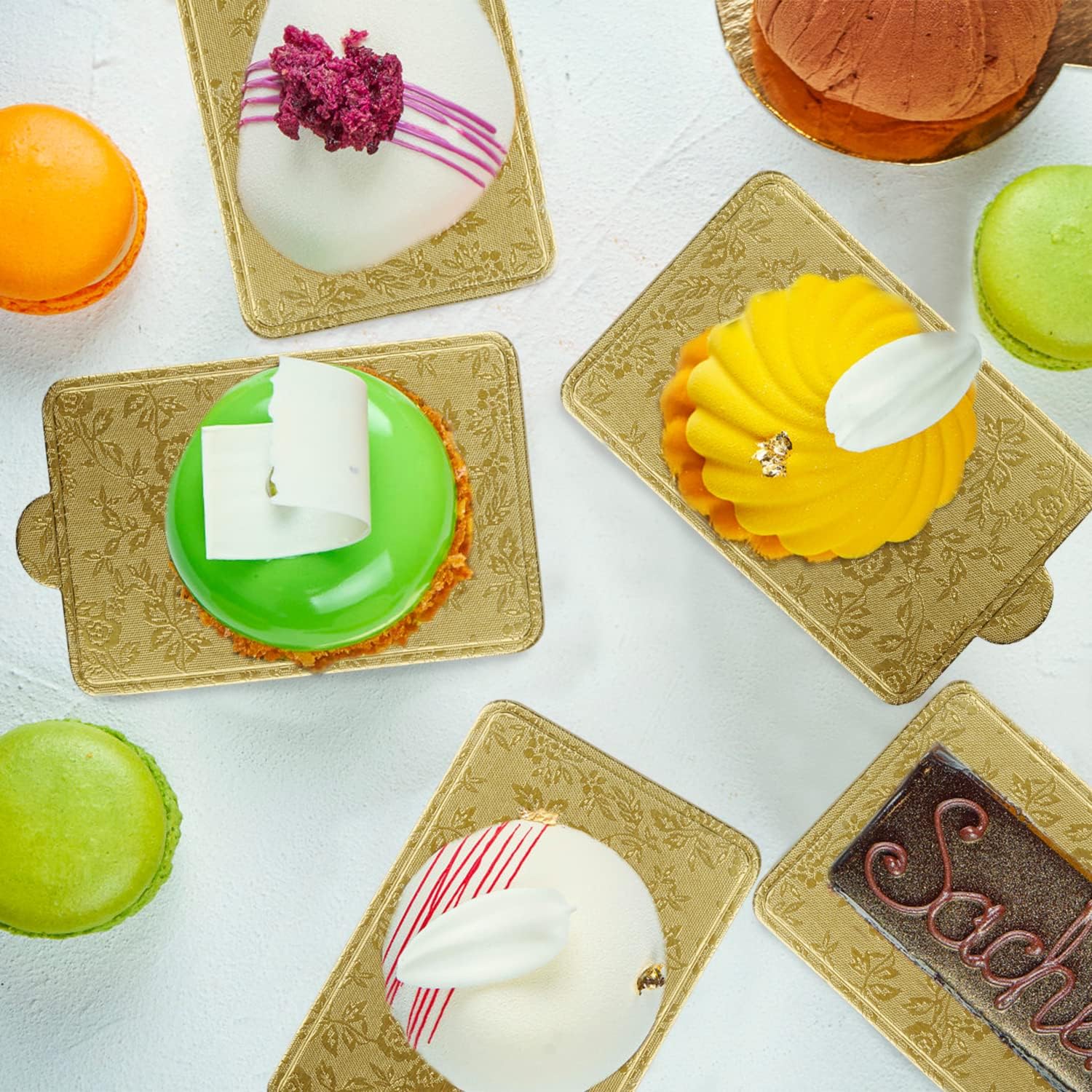 200 mini tablas para tartas, pizarras doradas de mousse para tartas ...
