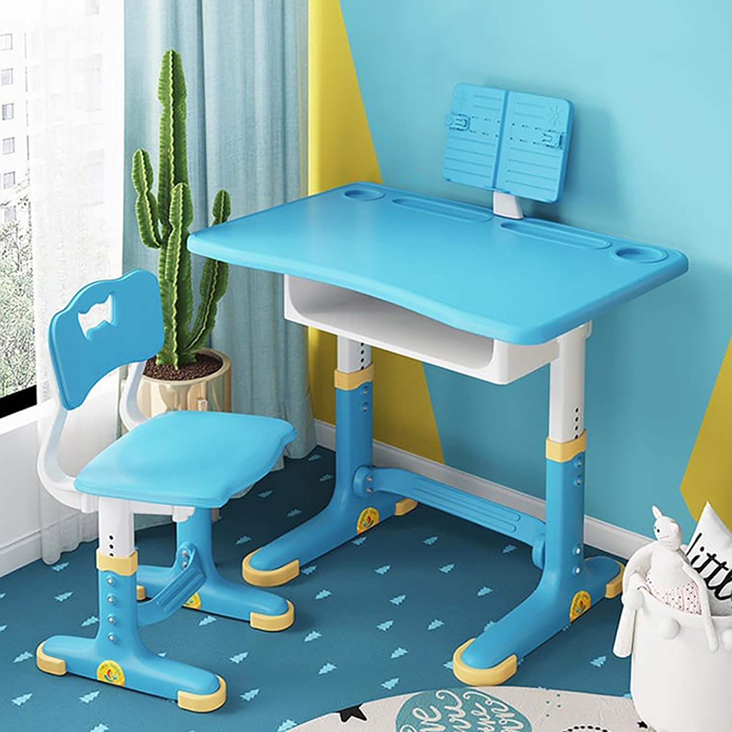 Alex Daisy Pluto Kids Height Adjustable Study Table & Chair Set (with ... Alex Daisy Pluto Kids Height Adjustable Study Table & Chair Set (with ...