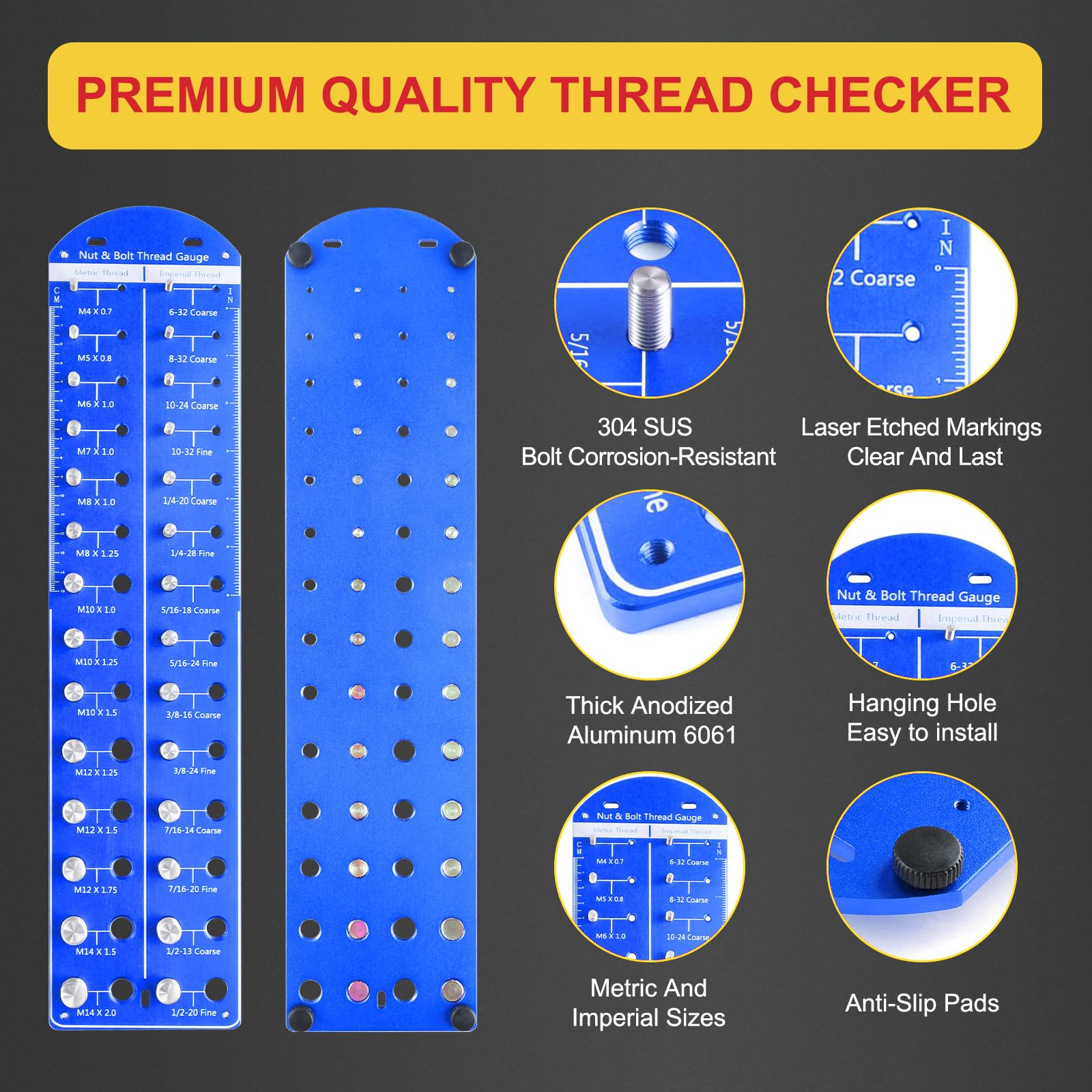 Snapklik.com : Upgrade Identibolt Bolt And Nut Thread Checker: 14 ...