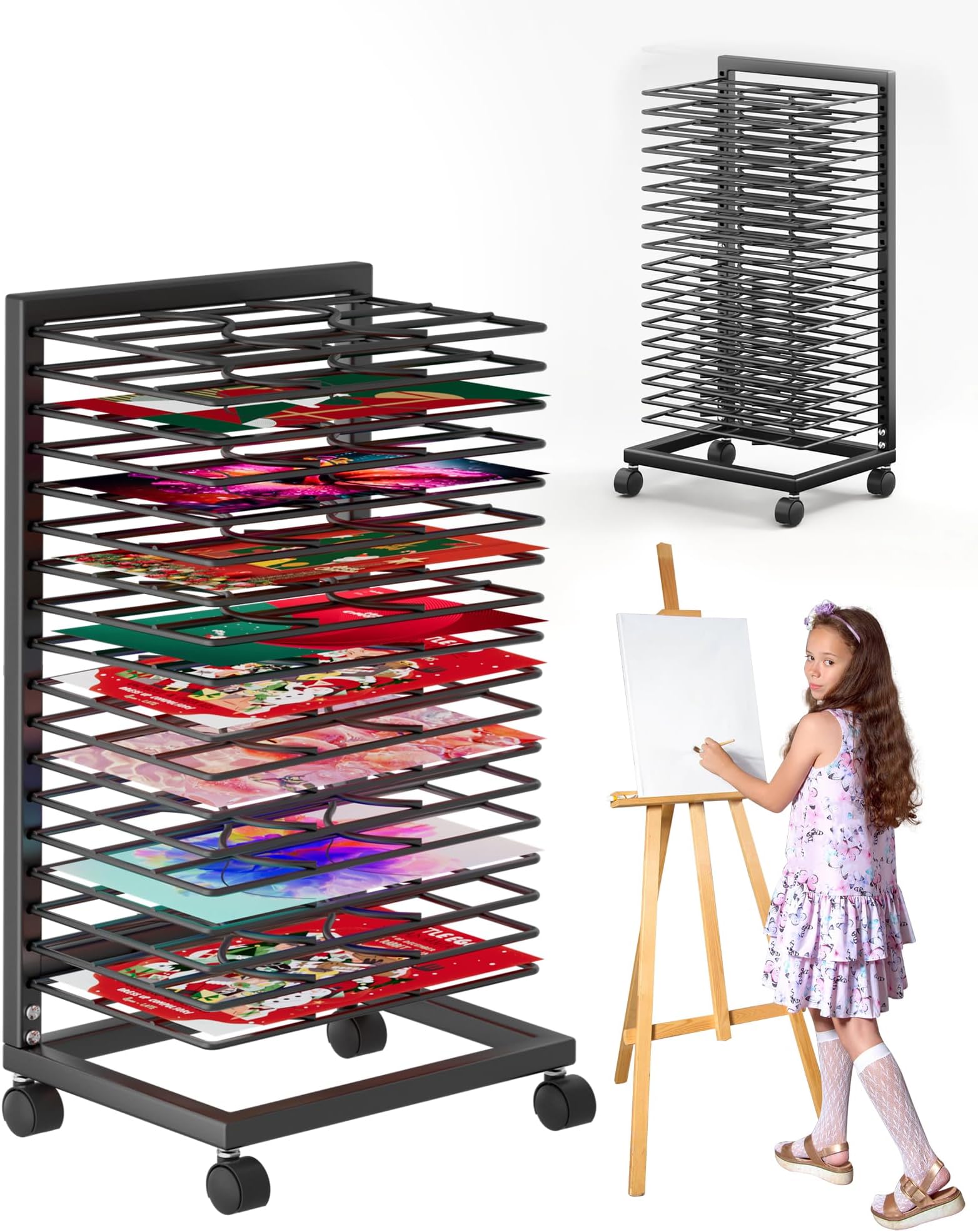 Amazon.com: OFFICEROO Art Drying Rack for Classroom - 18 Removable ...
