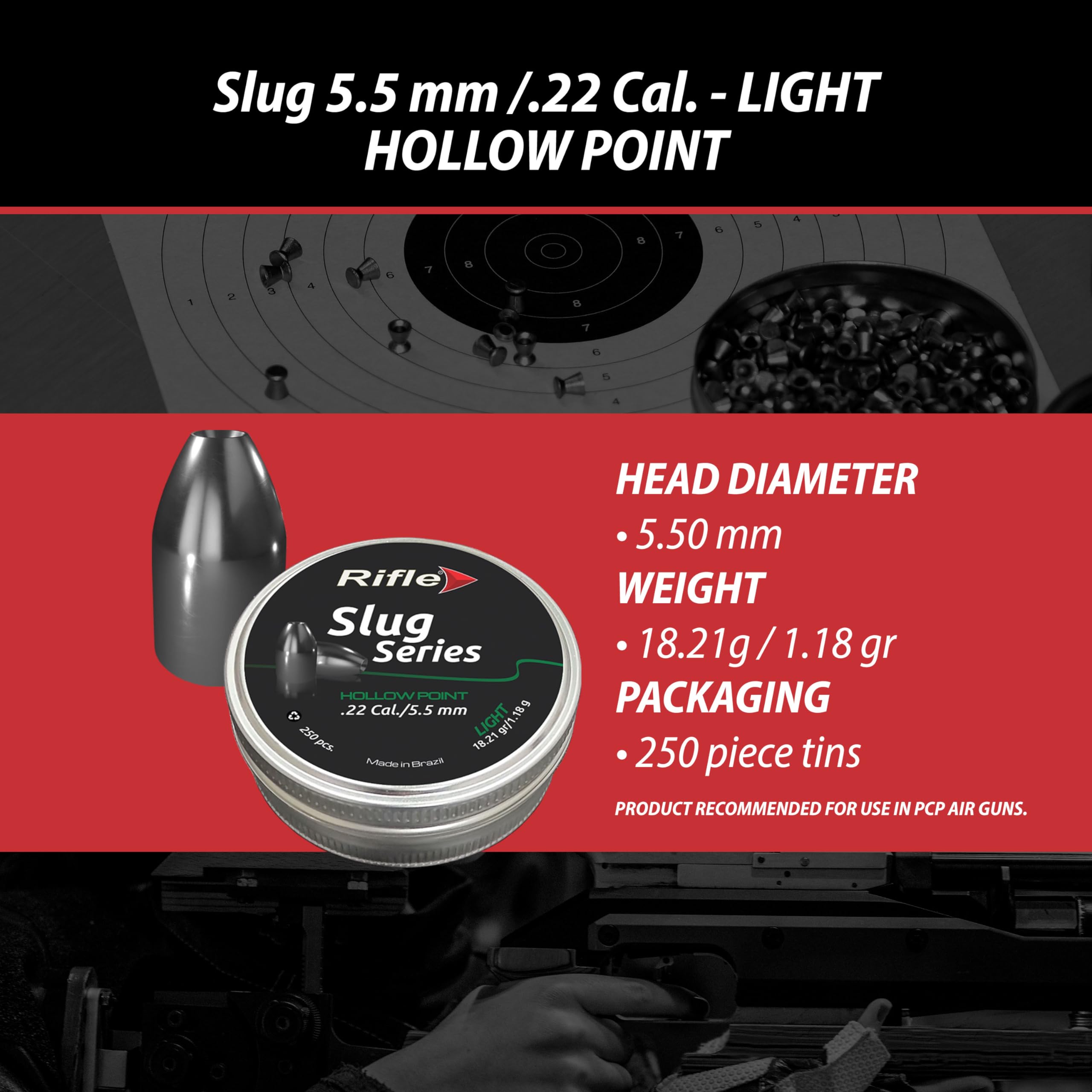 Snapklik.com : Rifle Light Hollow Point Slug Air Gun Pellets .22 ...