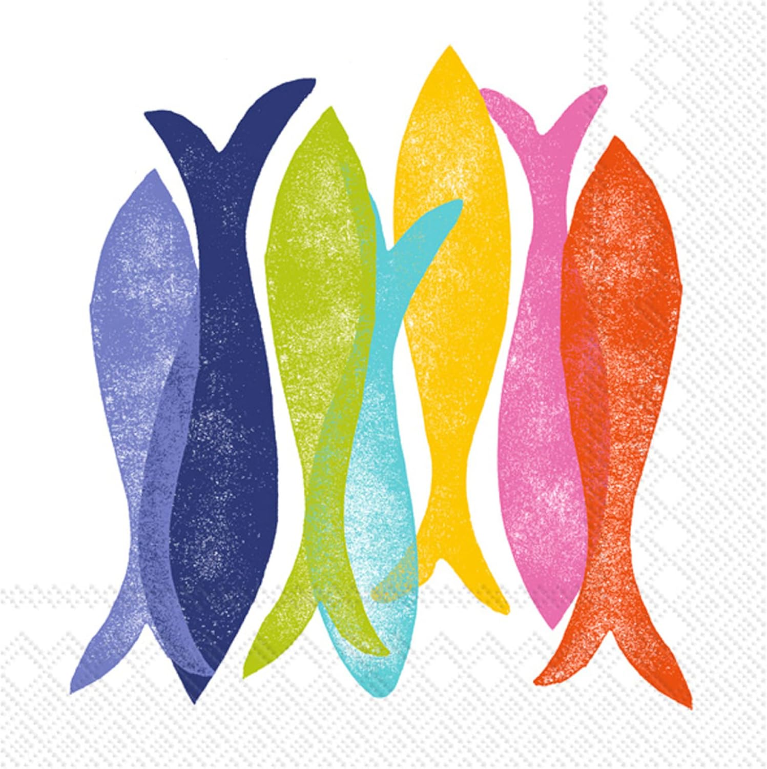 Bunte Fisch-Party-Servietten, 40 Stück, 2 Packungen mit 20 Karat ...