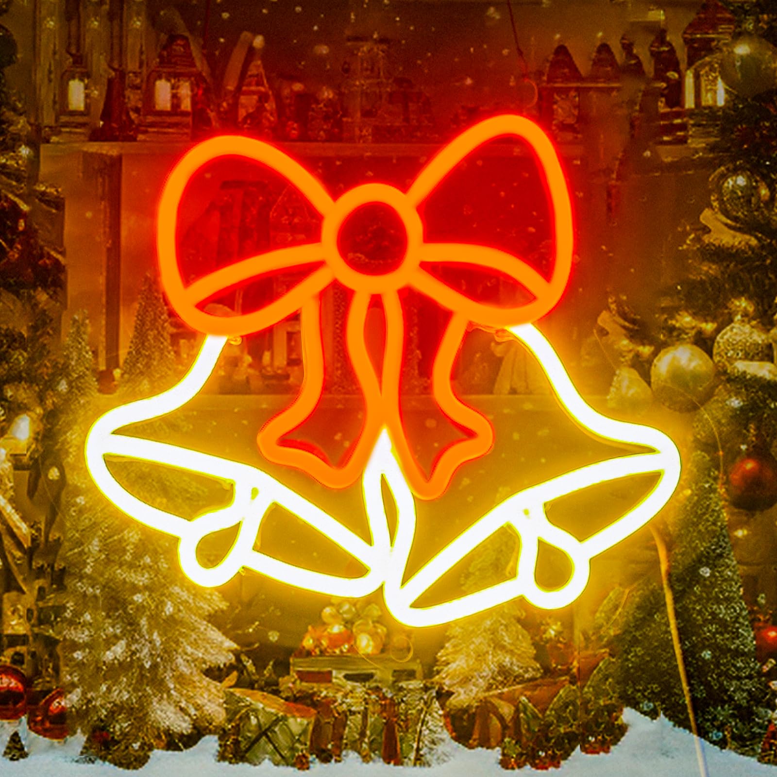 Amazon.com : Christmas Bell Neon Sign, Jingle Bells Neon Sign for ...