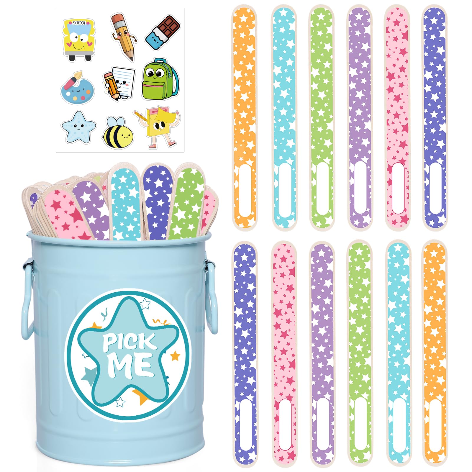 Amazon.com: Flip Name Sticks with Metal Box and Sticker, 72Pcs Talking ...