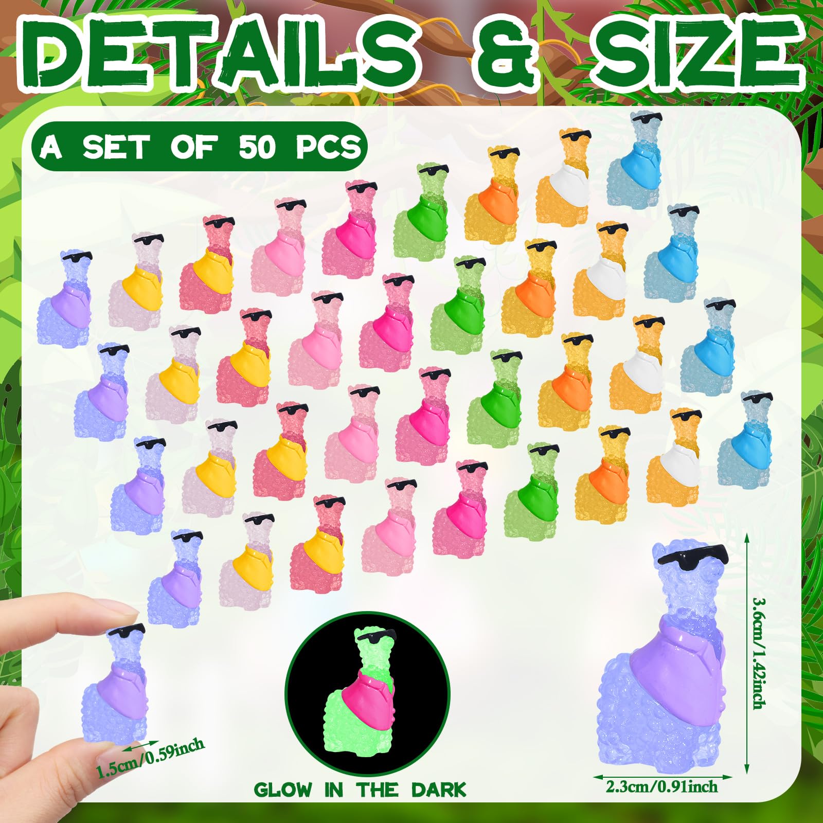 Snapklik.com : Poen 50 Pcs Resin Miniature Alpaca Figurines Glow In ...