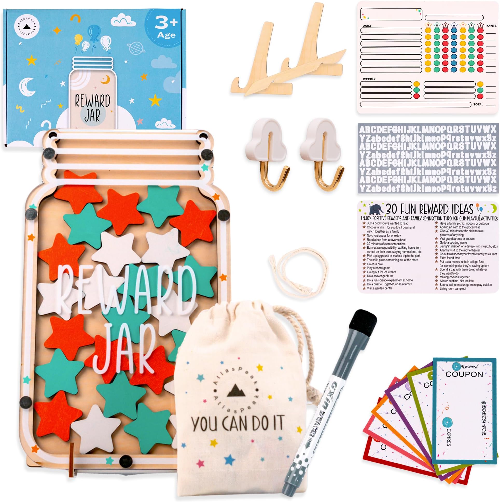 Amazon.com : Magnetic Reward Jar, Magnetic Star Jar Reward System ...