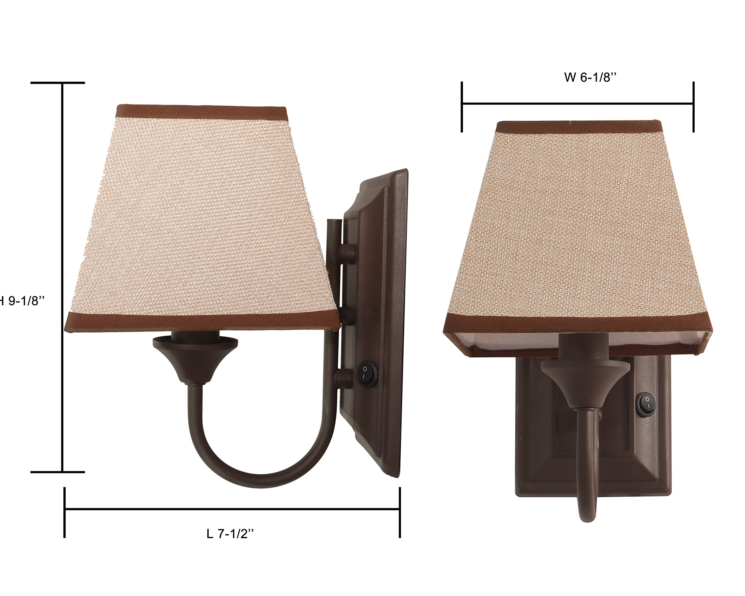 12V RV Wall Sconce Fabric Light Fixture (LED Bulb Included), Decorative ...