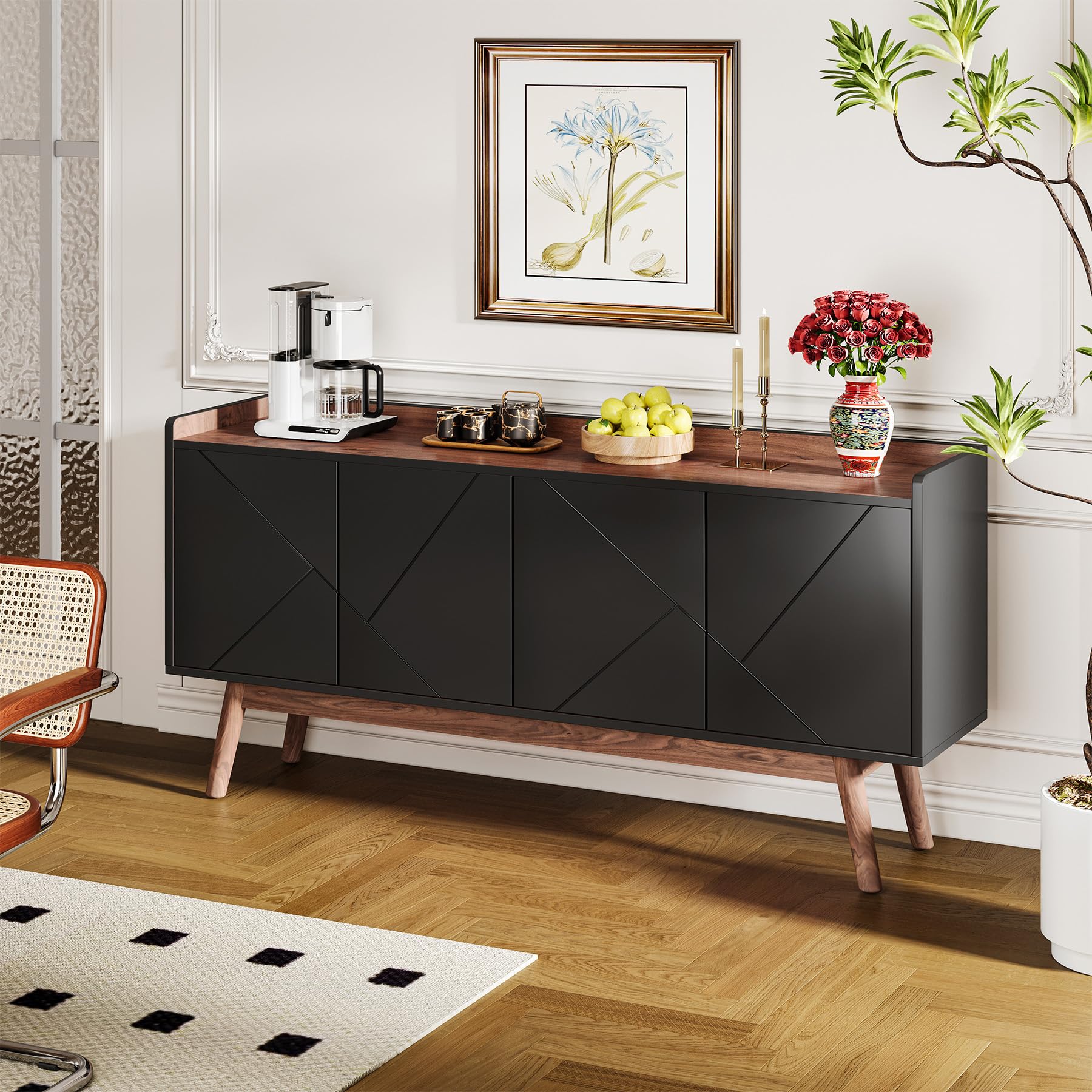 Buy Tribesigns Sideboard Buffet Cabinet with Storage 55" Kitchen ...