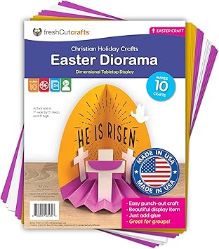 Amazon.com: FreshCut Crafts Easter Diorama 3D Bible Craft Kit Easy 3-D ...