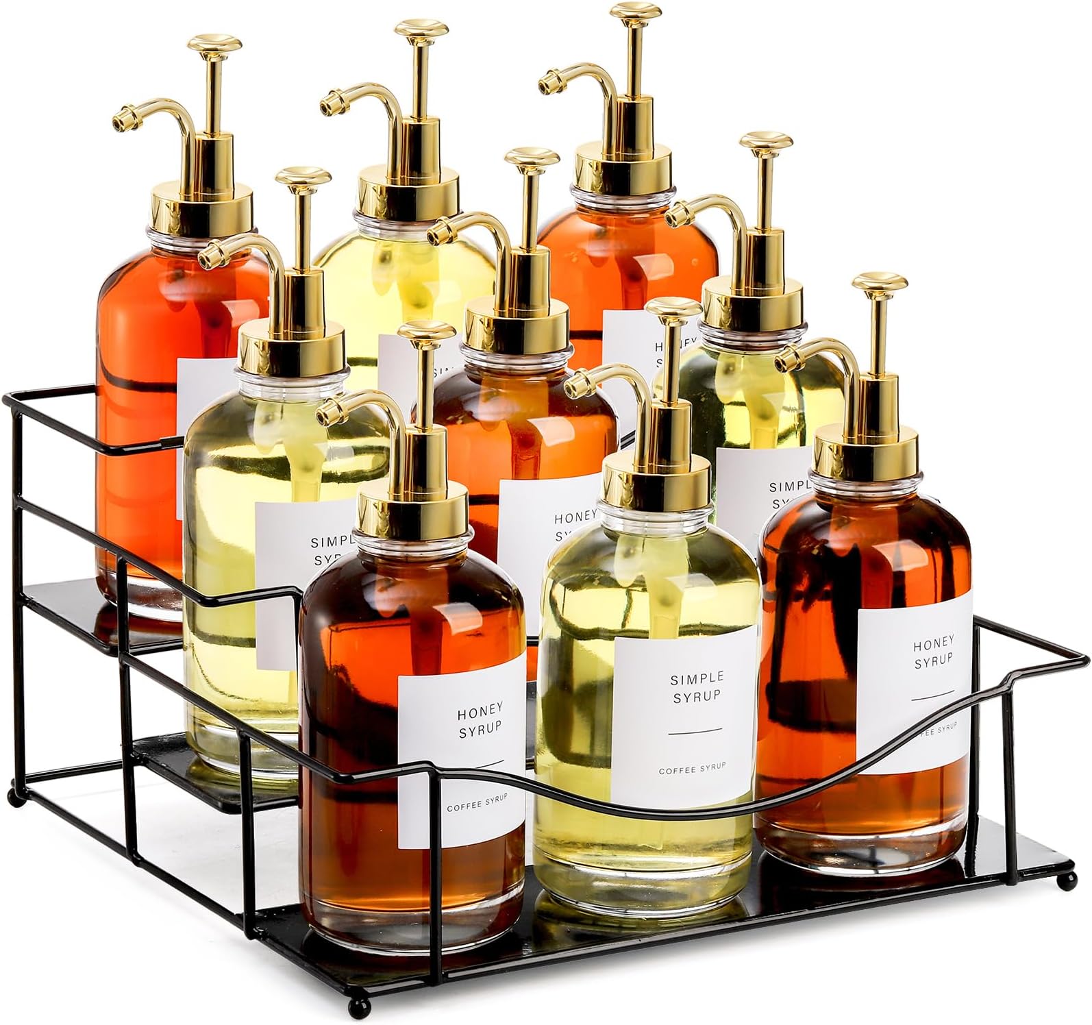 Amazon.com: Yesland 3 Tier Syrup Rack Organizer Rack, Iron Syrup Bottle ...