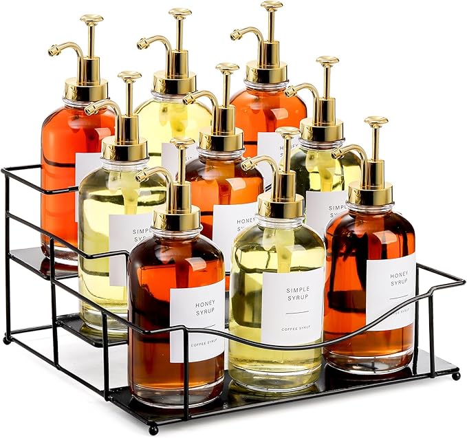 Amazon.com: Yesland 3 Tier Syrup Rack Organizer Rack, Iron Syrup Bottle ...