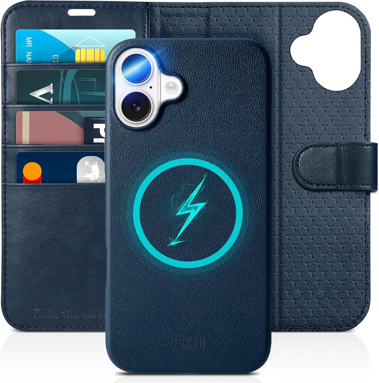 TUCCH Custodia per iPhone 16 5G, Cover Rimovibile 2 in 1 [RFID Blocking ...