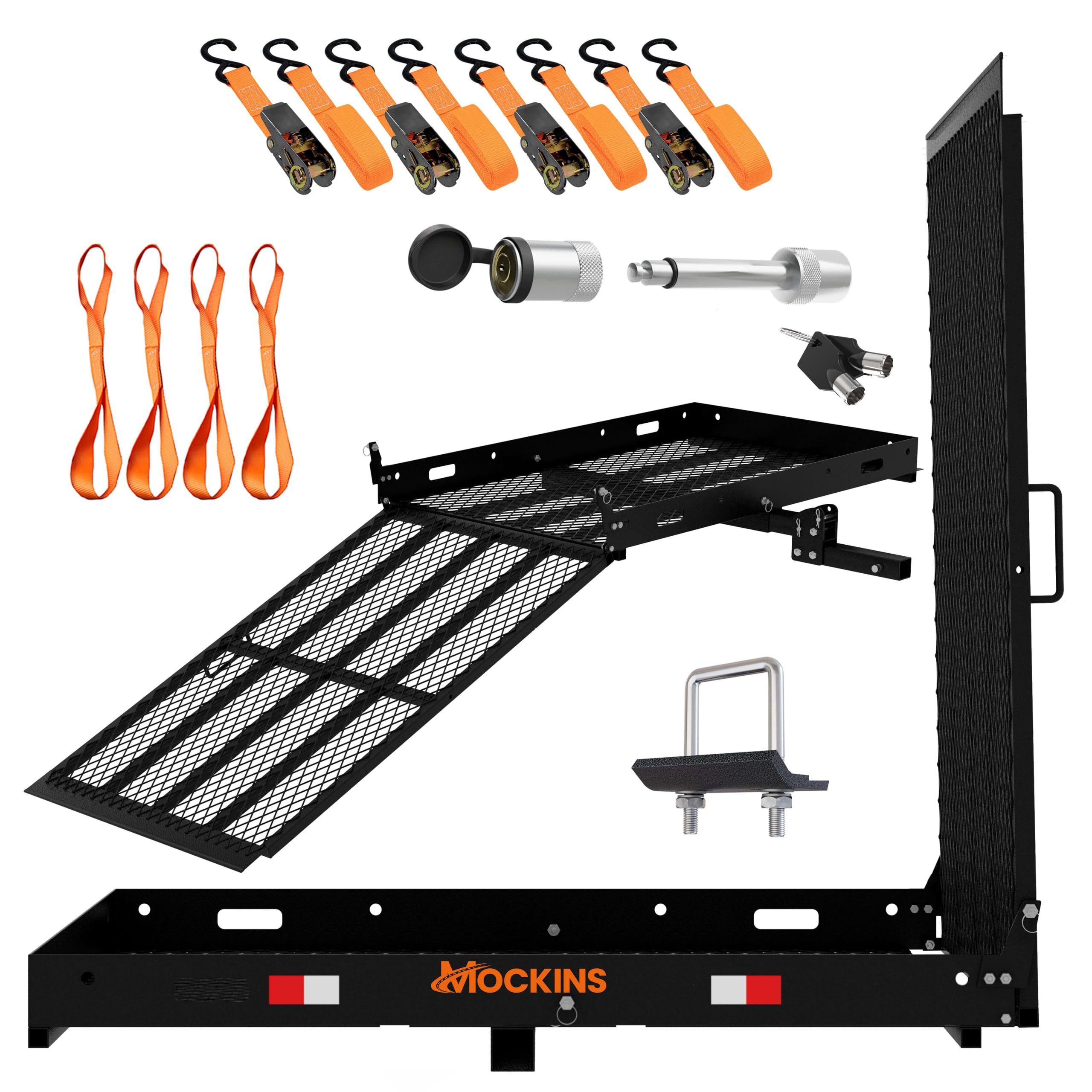 Snapklik.com : Mockins 500lb Cap Folding Trailer Hitch Cargo Carrier Rack