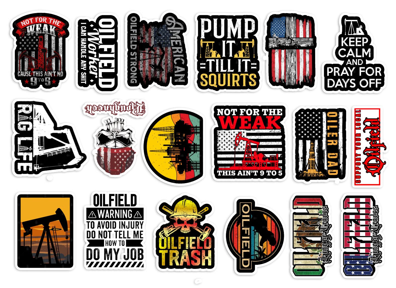 Amazon.com: Oilfield Sticker Pack 18 pcs Laminated Vinyl Waterproof ...