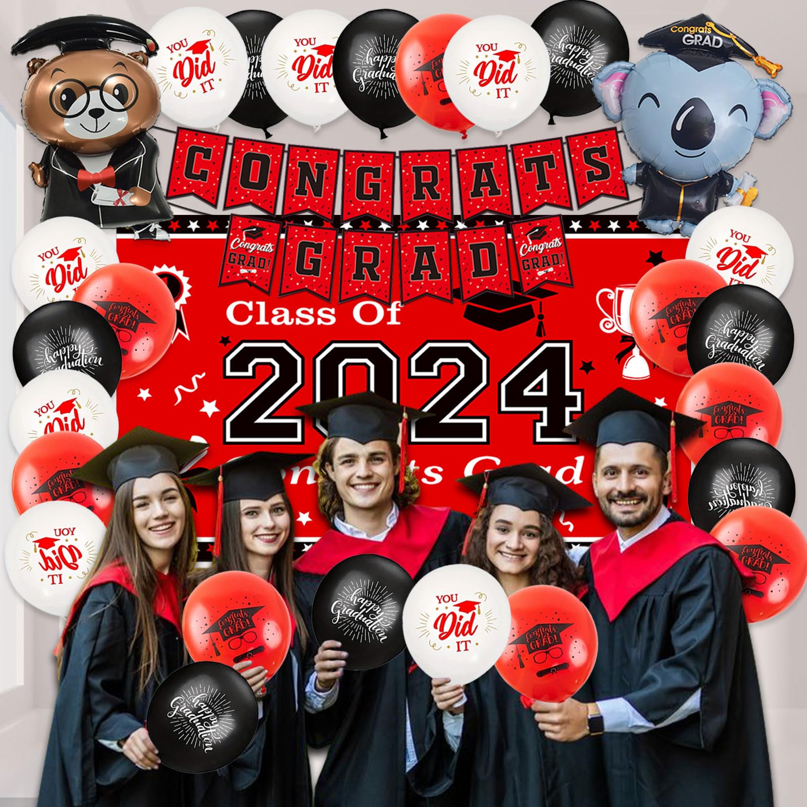 Snapklik.com : 2024 Graduation Party Decorations Red Themed - Class Of ...