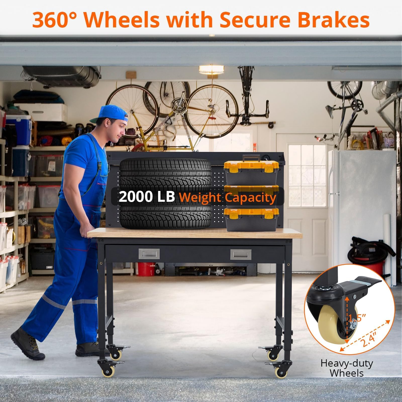 Snapklik.com : Amenitlif 48x24 Adjustable Workbench