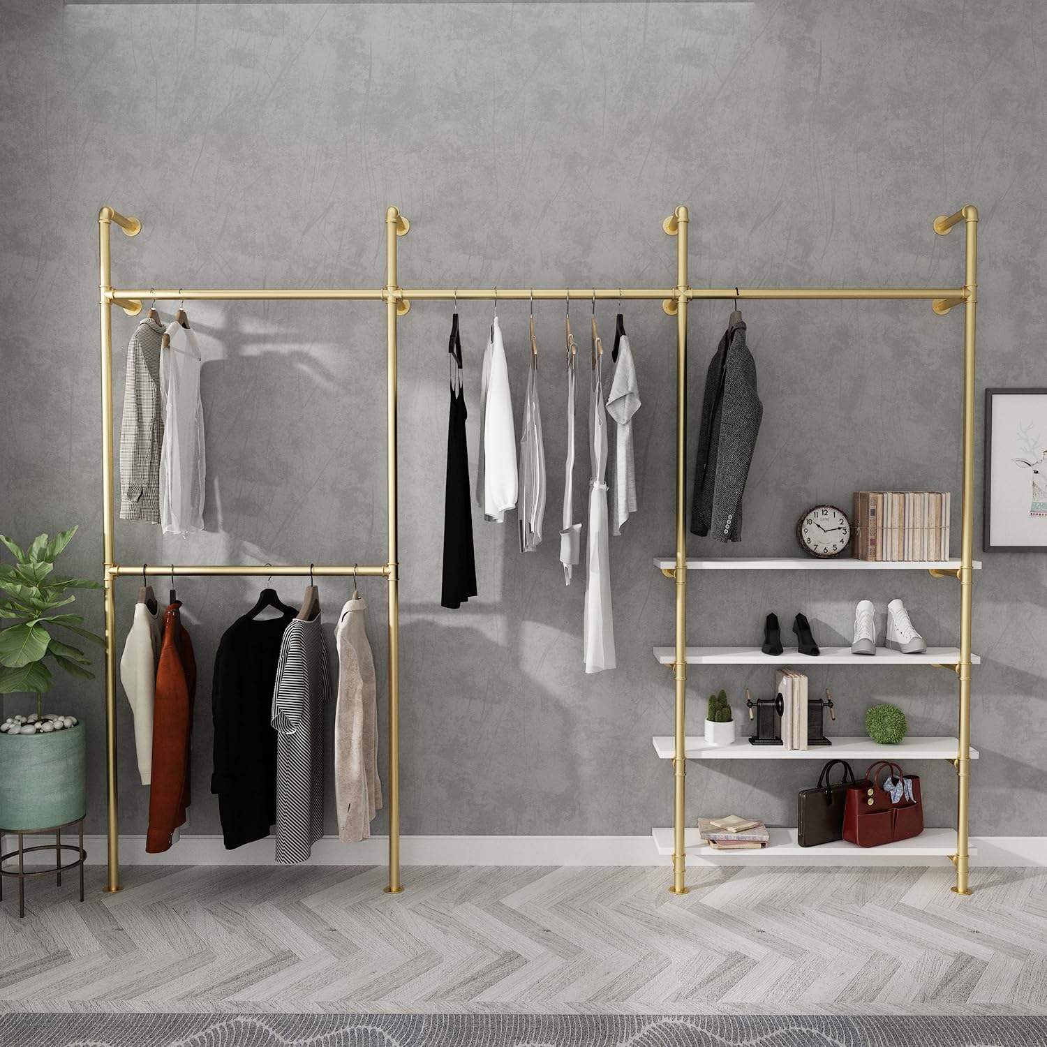 Amazon.com: LANJIN Industrial Pipe Clothing Rack,Clothes Rack for ...