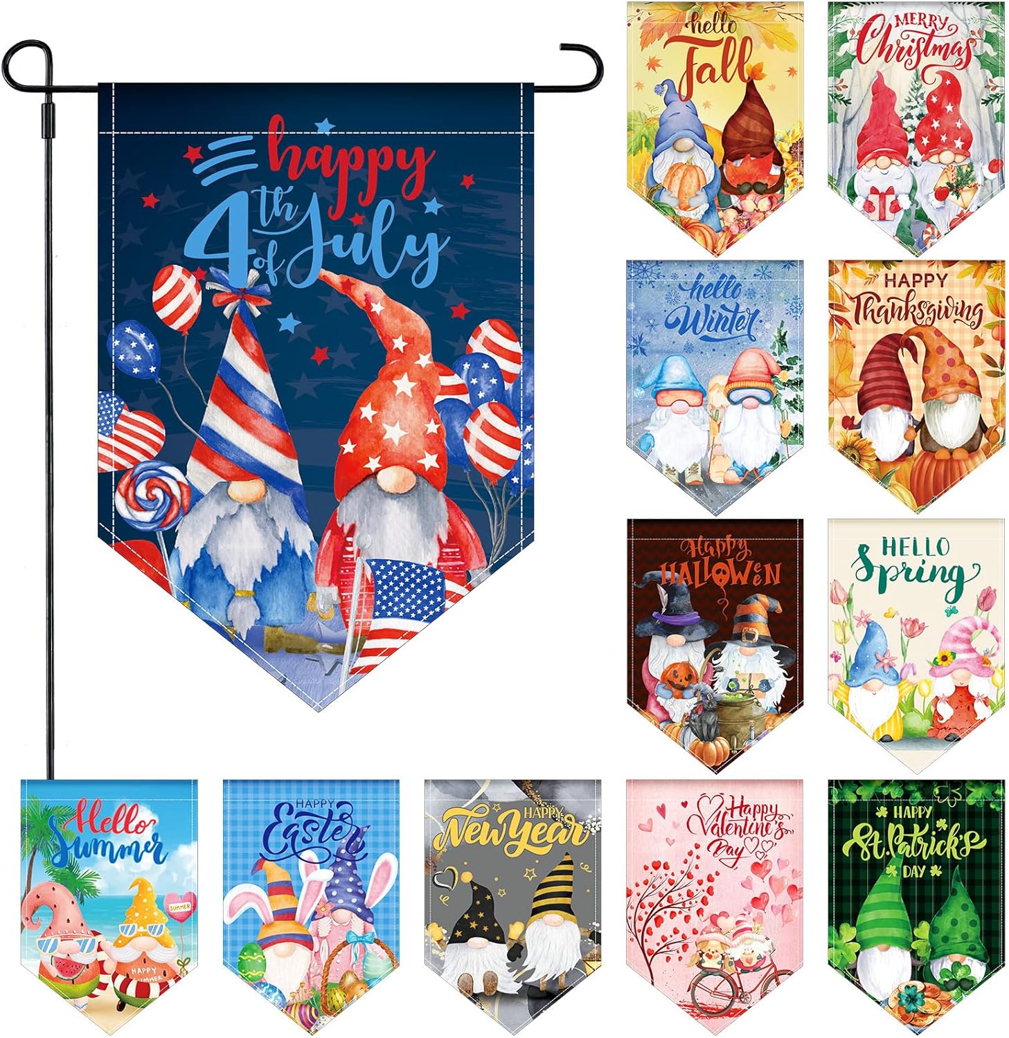 Amazon.com : Tatuo 12 Pcs 4th of July Independence Day Garden Flags ...
