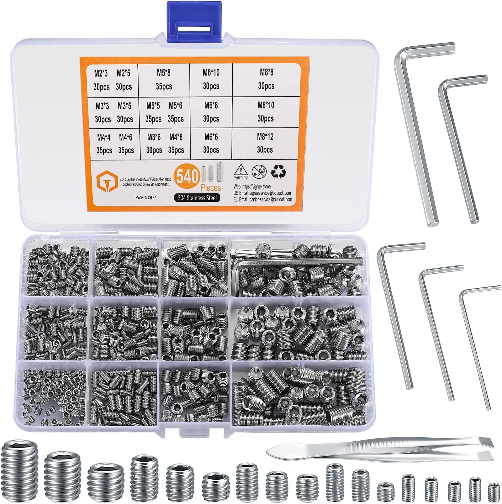 Amazon.com: Set Screw Assortment, 150 Pc. - Storehouse : Industrial ...