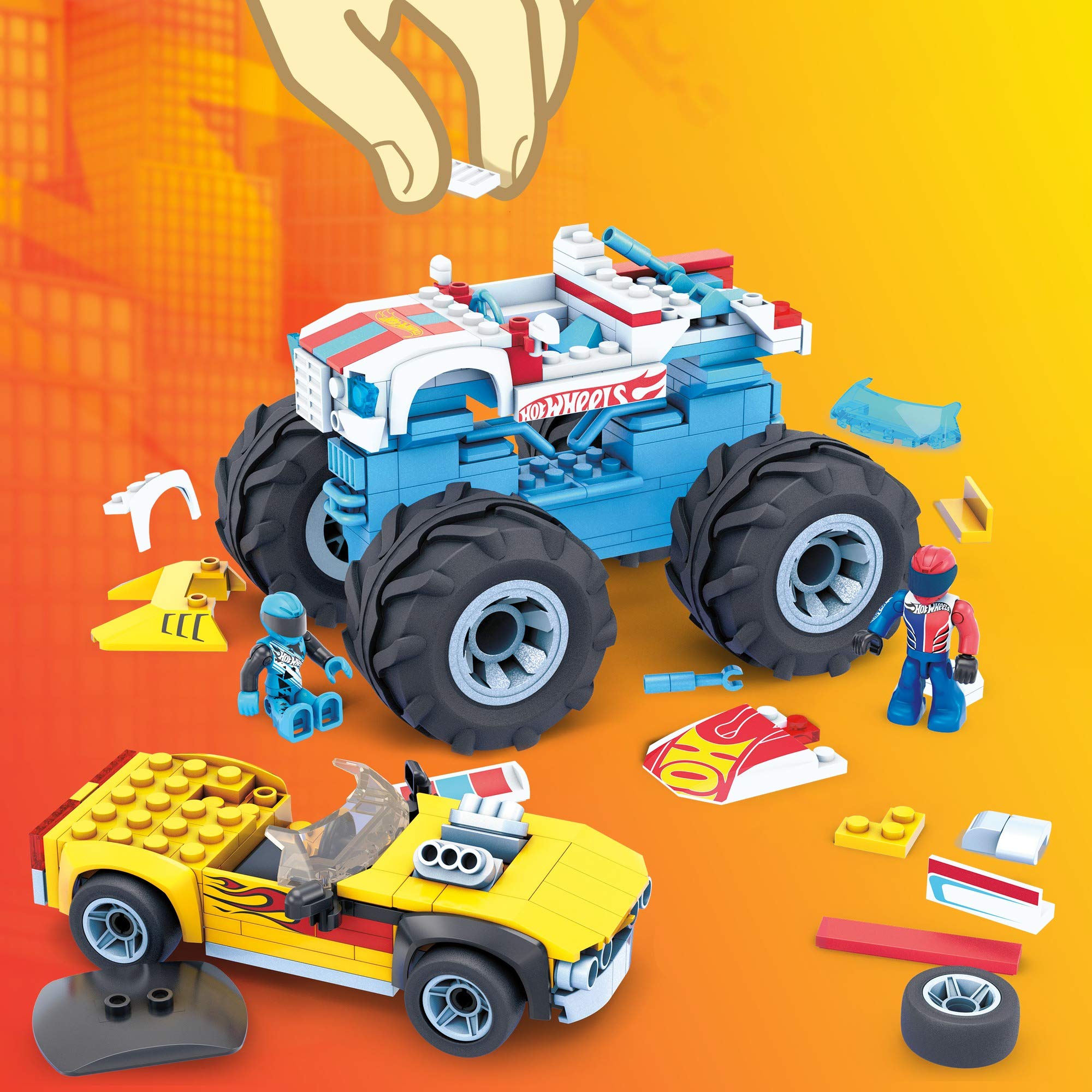 Hot Wheels Mega Construx Rodger Dodger & Hot Wheels Racing Construction ...
