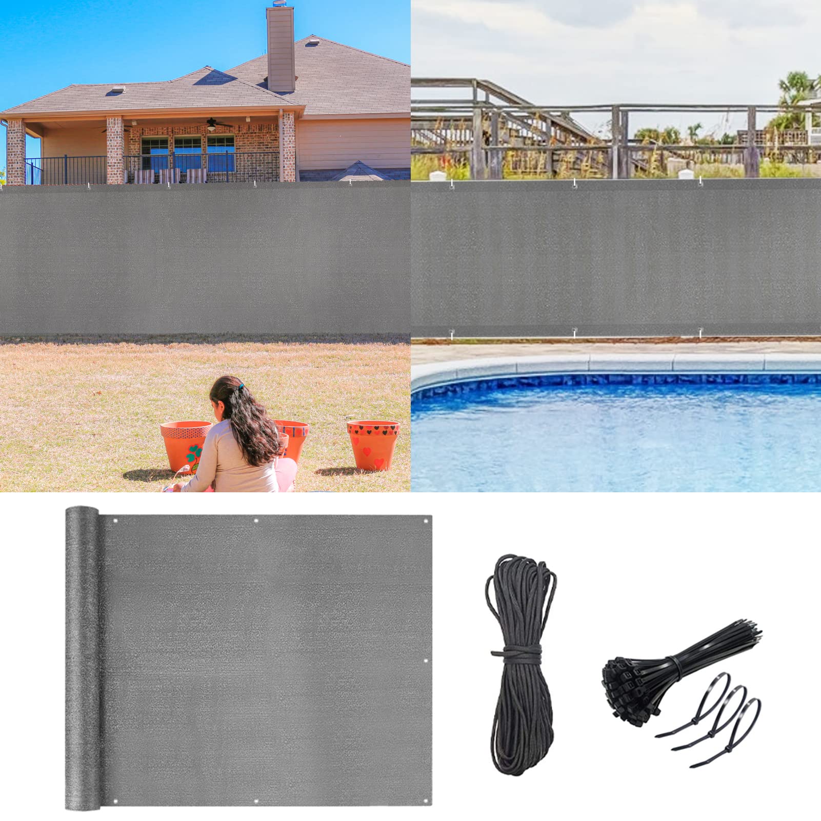 Balcony Privacy Screen Balcony Privacy Shade Cloth 0.9M*5M Privacy ...