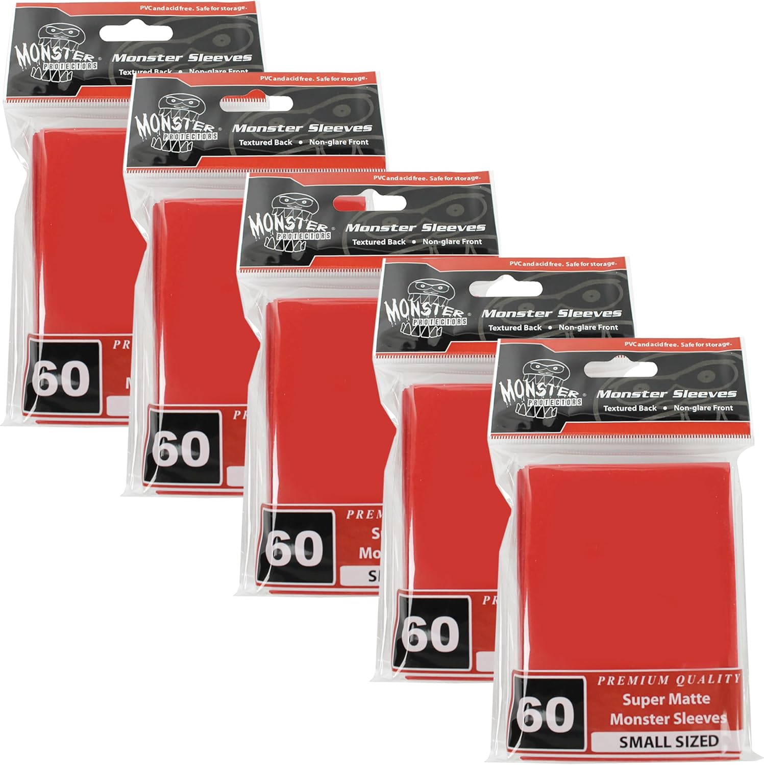 Amazon.com: Monster Protectors Sleeves - 300 Count Red Small Size Super ...