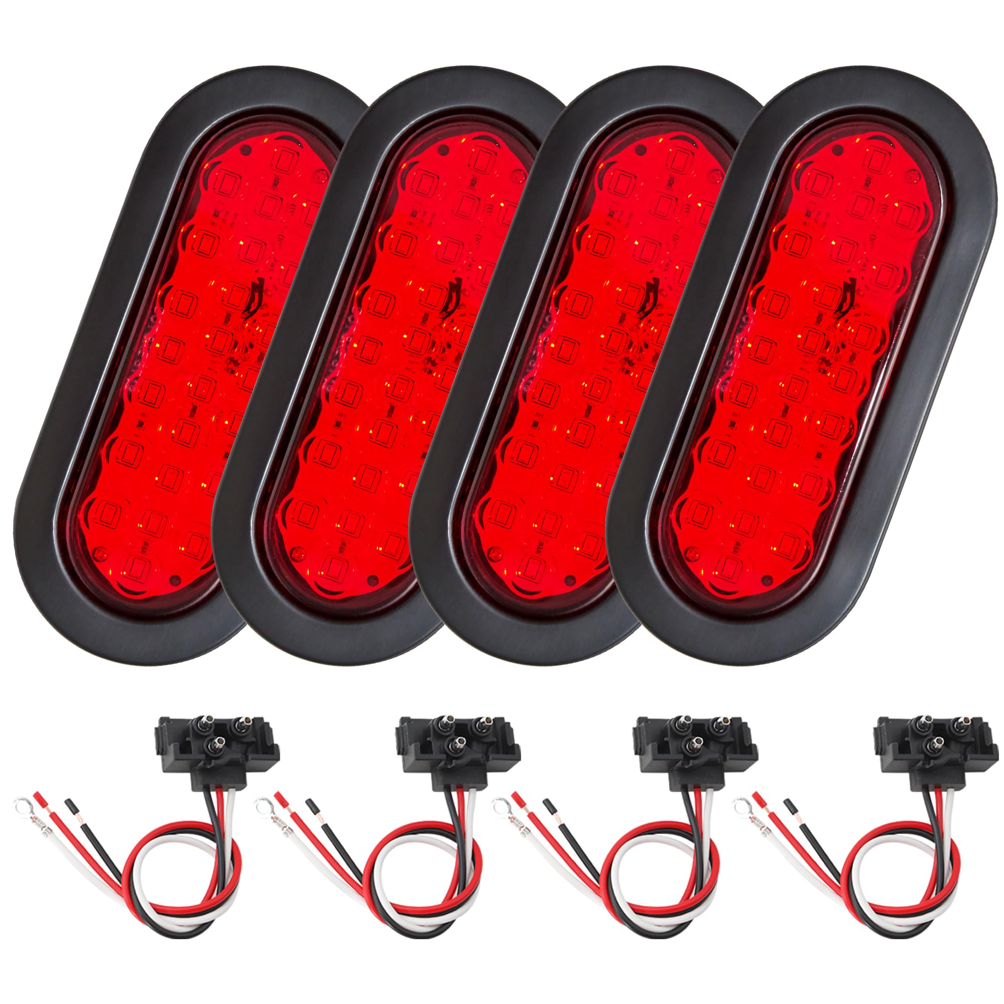 Amazon.com: Oyviny 6 Inch Oval Red LED Trailer Tail Lights W/Light ...