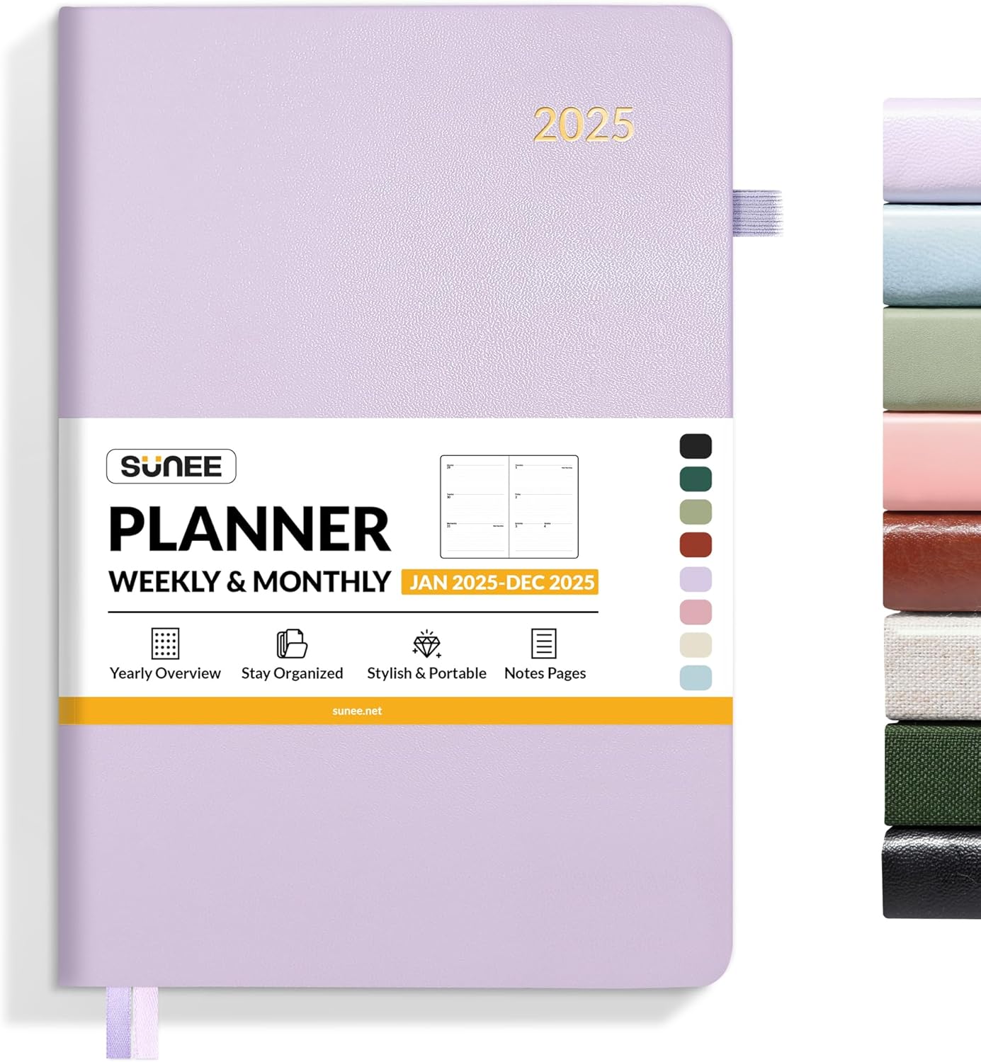 Amazon.com : SUNEE 2025 Weekly & Monthly Hardcover Planner 5.5" x 8.3" - 12 Month (January 2025 ...