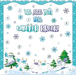 Amazon.com : Sayglossy 115 Pcs Winter Break Countdown Bulletin Board ...