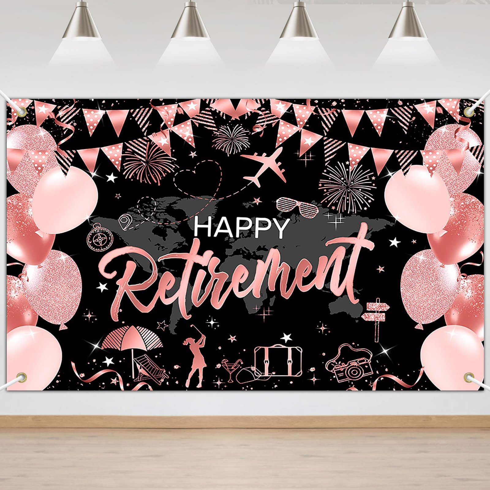 Amazon.com : Mocsicka Retirement Party Decorations Pink Happy ...