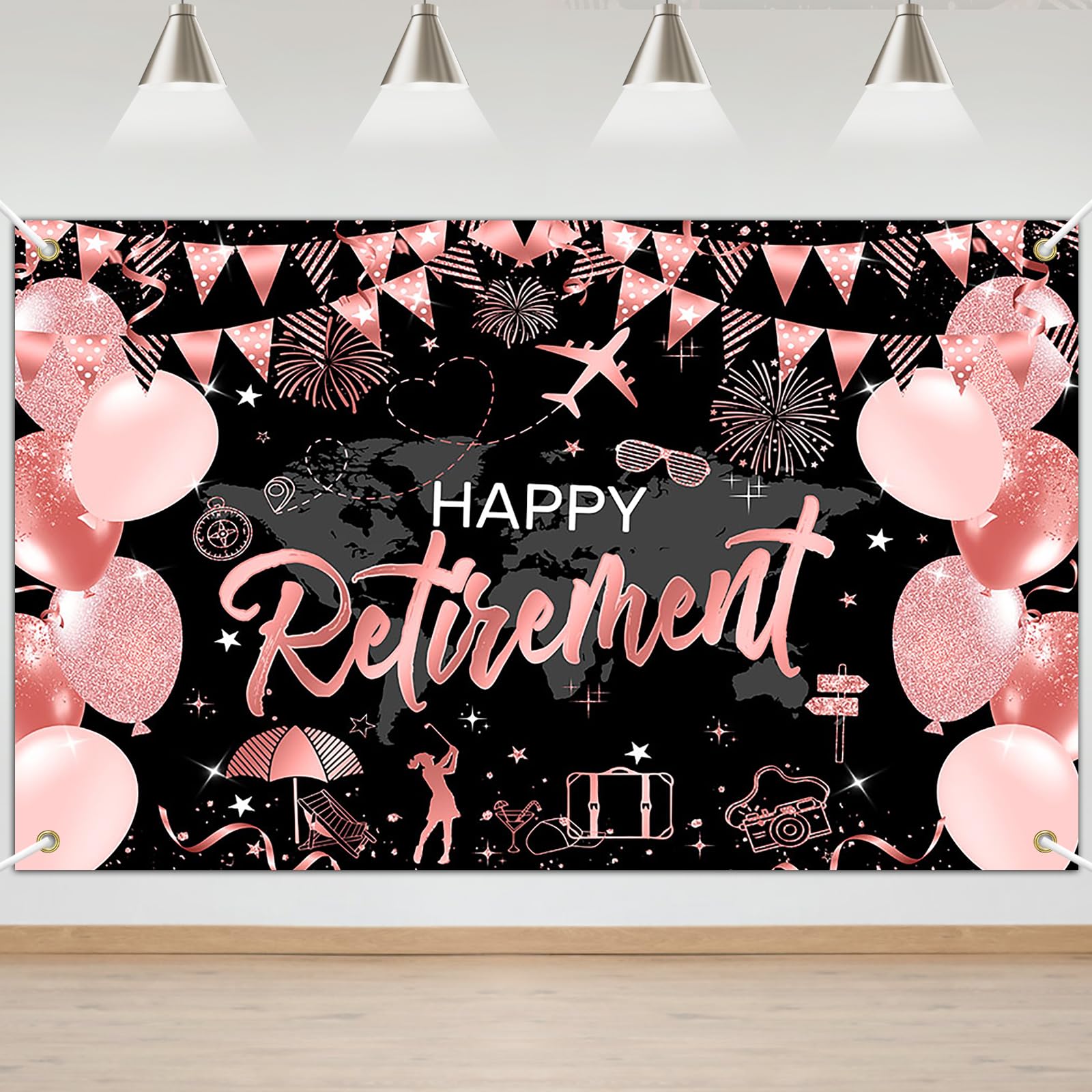 Amazon.com : Mocsicka Retirement Party Decorations Pink Happy ...