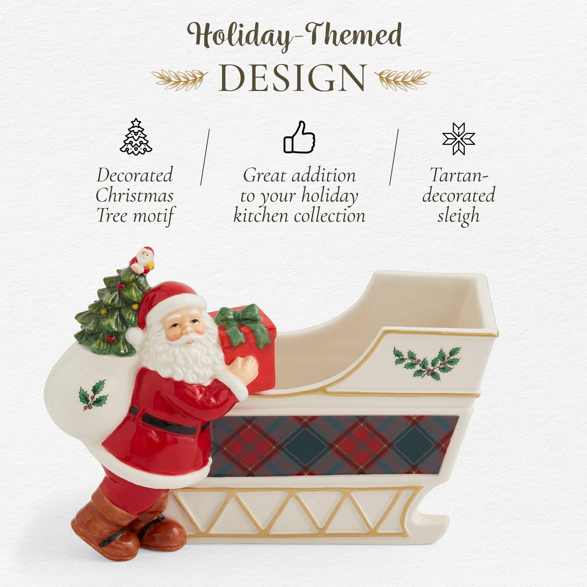 Snapklik.com : Spode Christmas Tree Santa Sleigh Candy Jar - 8-Inch ...