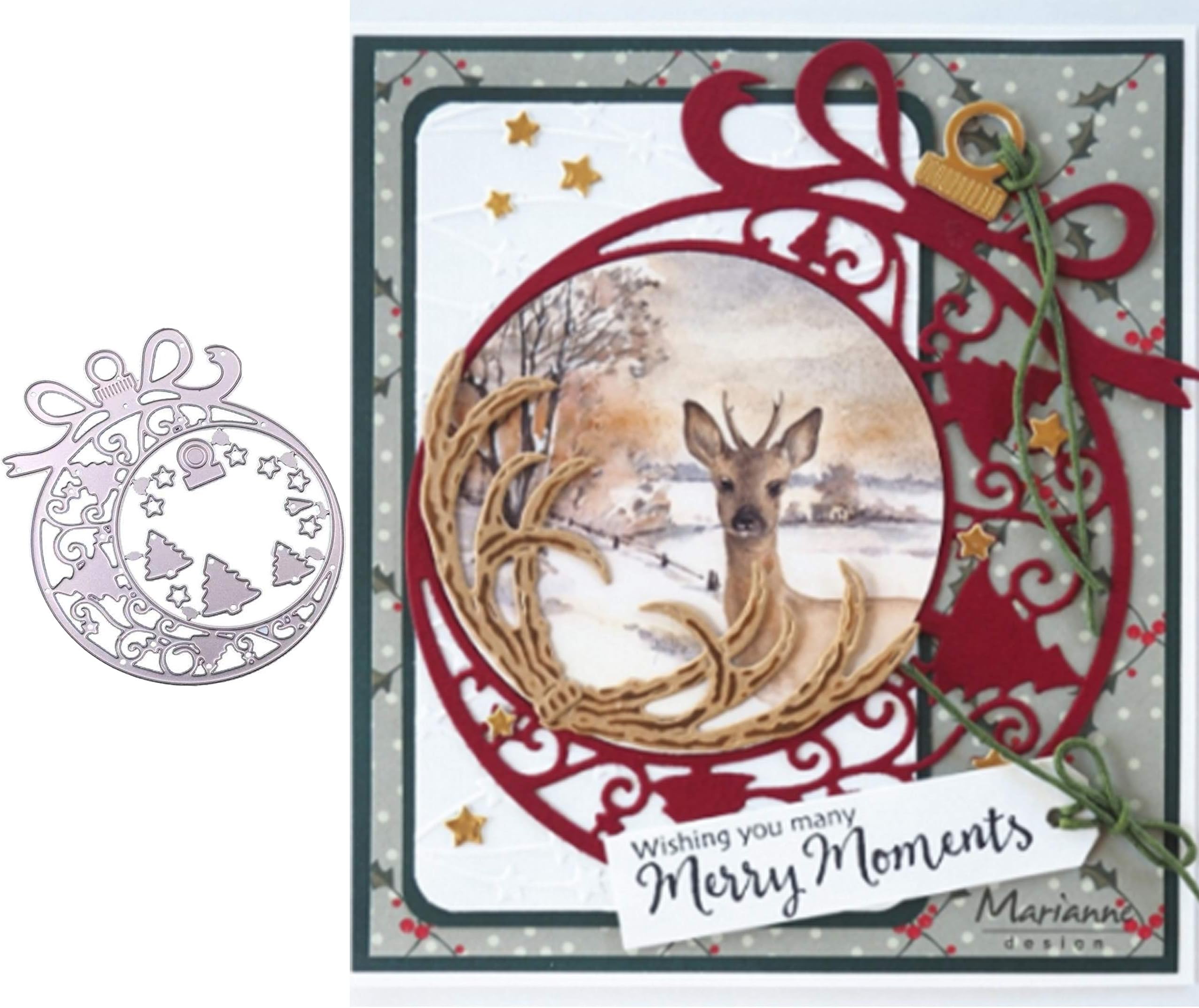 Christmas Ornament Die Cuts for Card Making Snowflake Background ...