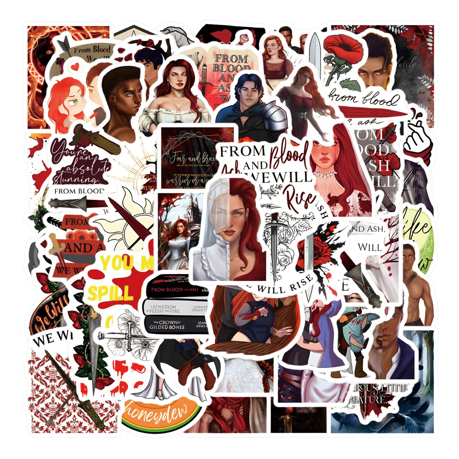 Amazon.com: 61pcs from Blood and Ash Stickers，Cute Movie Aesthetic ...