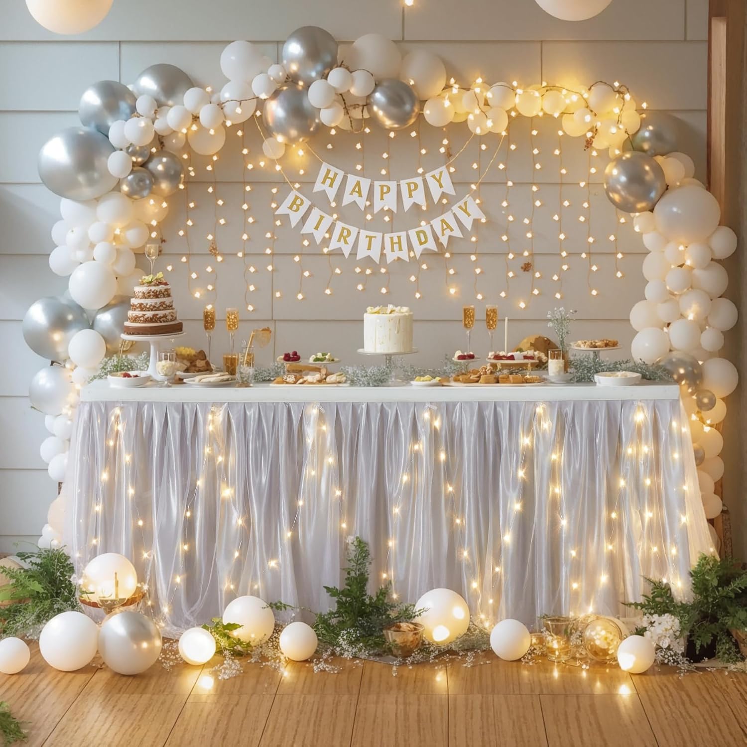 Amazon.com: Gray Tulle Tutu Table Skirt for Rectangle Tables or Round ...