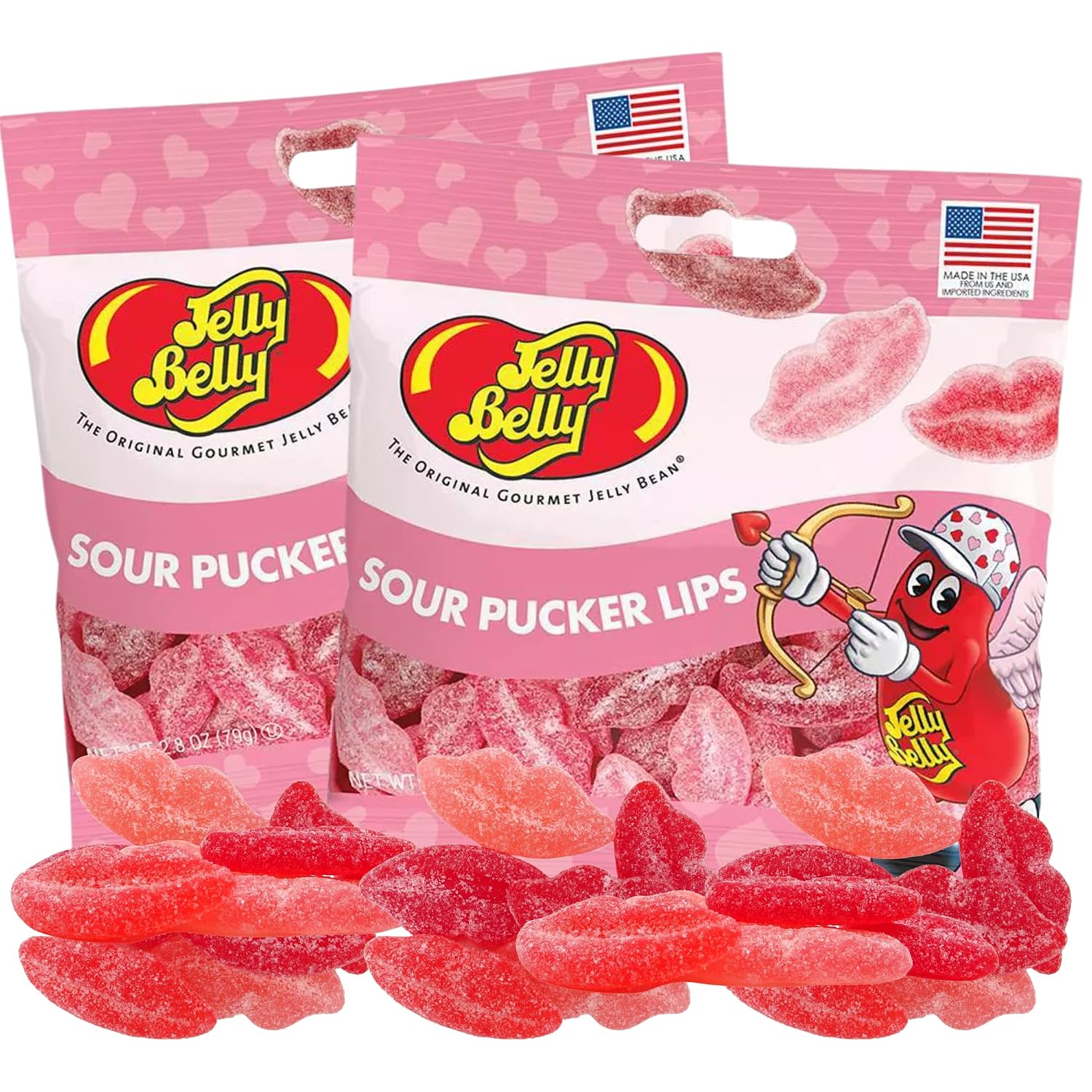 Amazon.com : Sour Pucker Lips Valentines Day Gummies, Strawberry ...