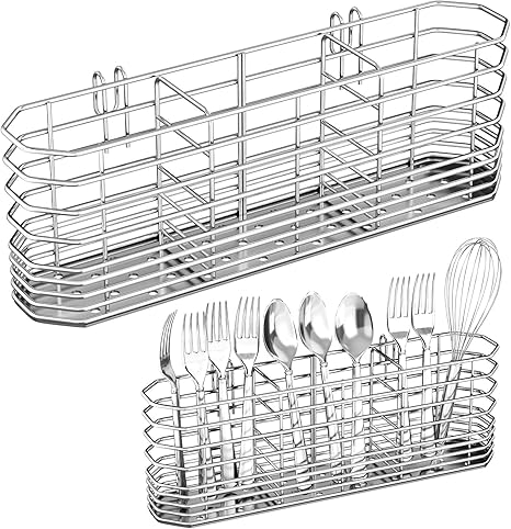 Amazon.com - 304 Stainless Steel Utensil Holder, Silverware Drying Rack ...
