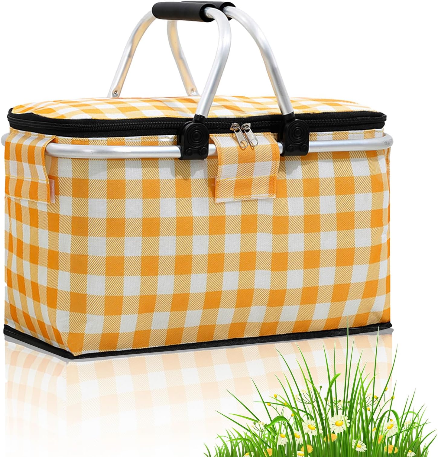 Amazon.com: DZHPSRSZ Insulated Collapsible Picnic Basket - 18.5L Small ...