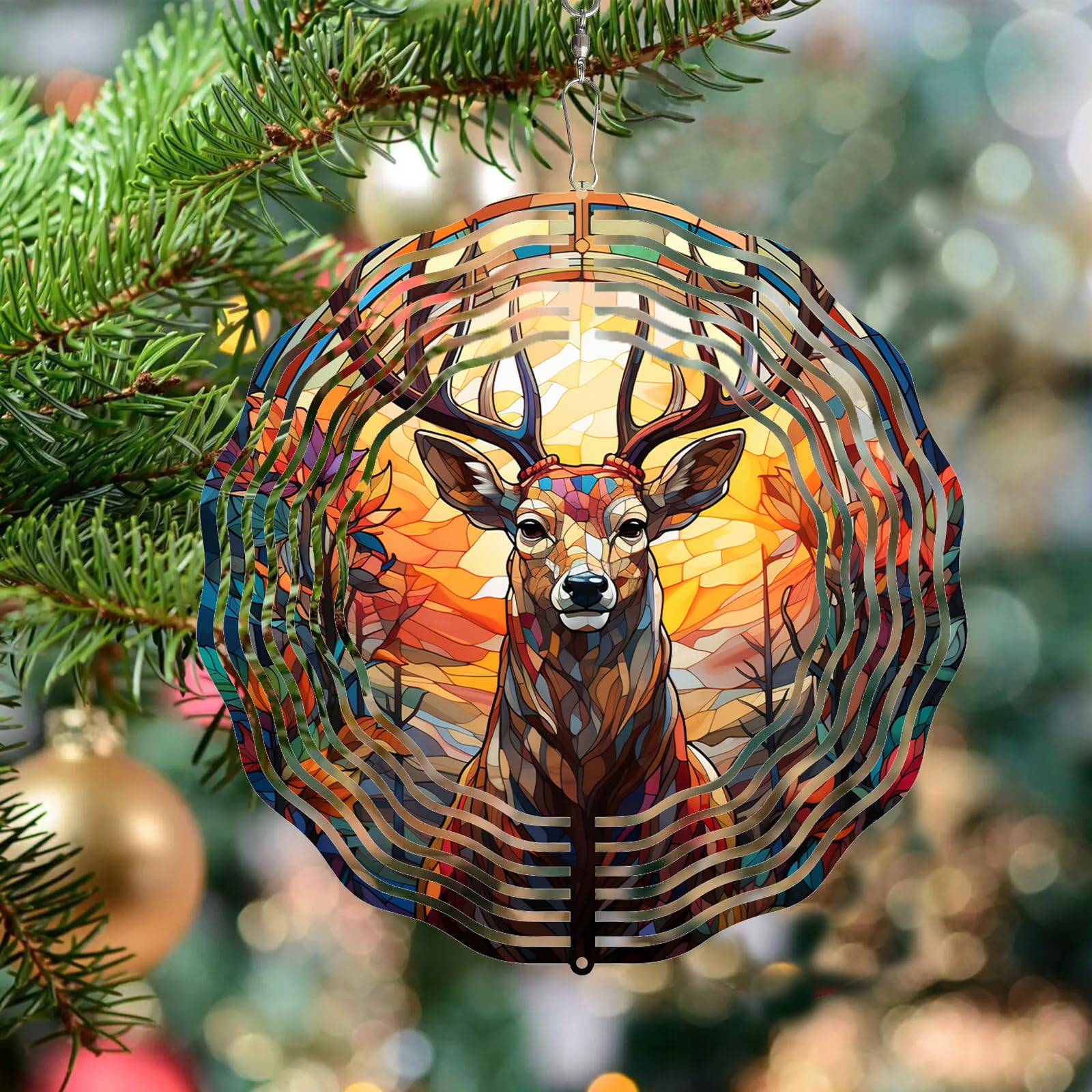 Amazon.com: Deer Head Wind Spinner 3D Frosted Deer Head Wind Spinner ...