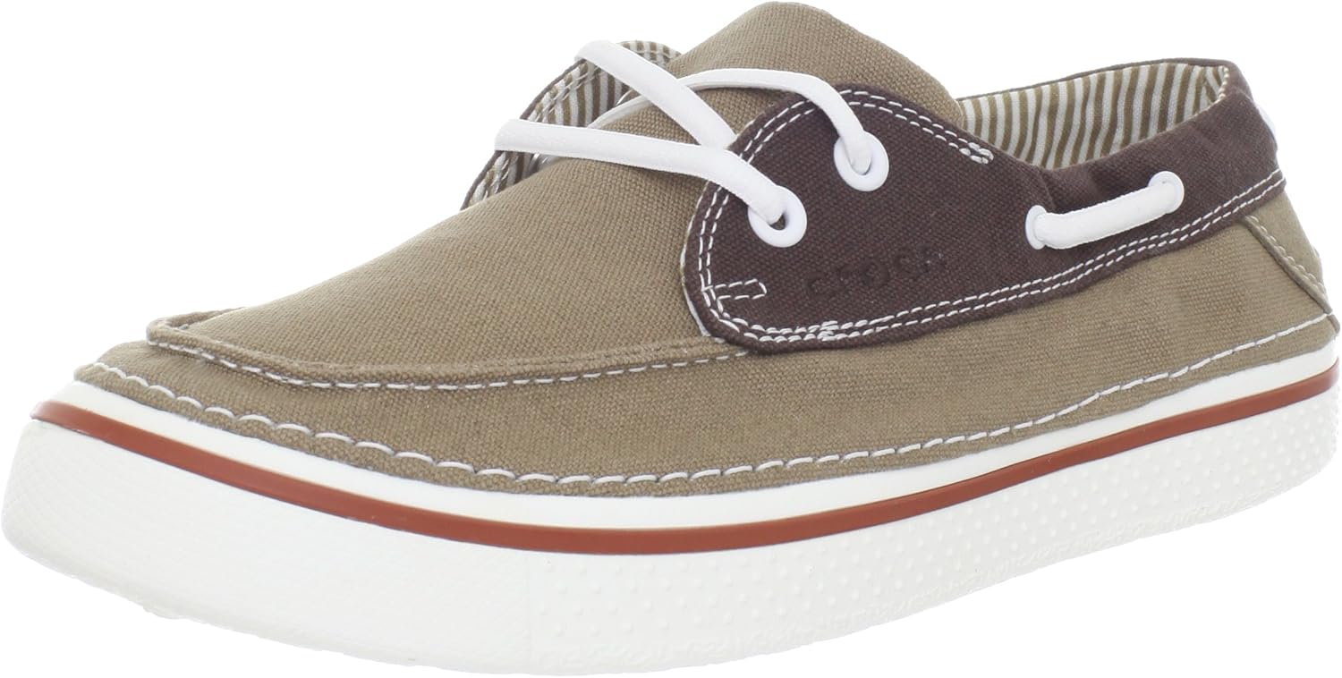Crocs Sapato masculino Hover Boat, Cáqui/Branco, 12 Women/10 Men ...
