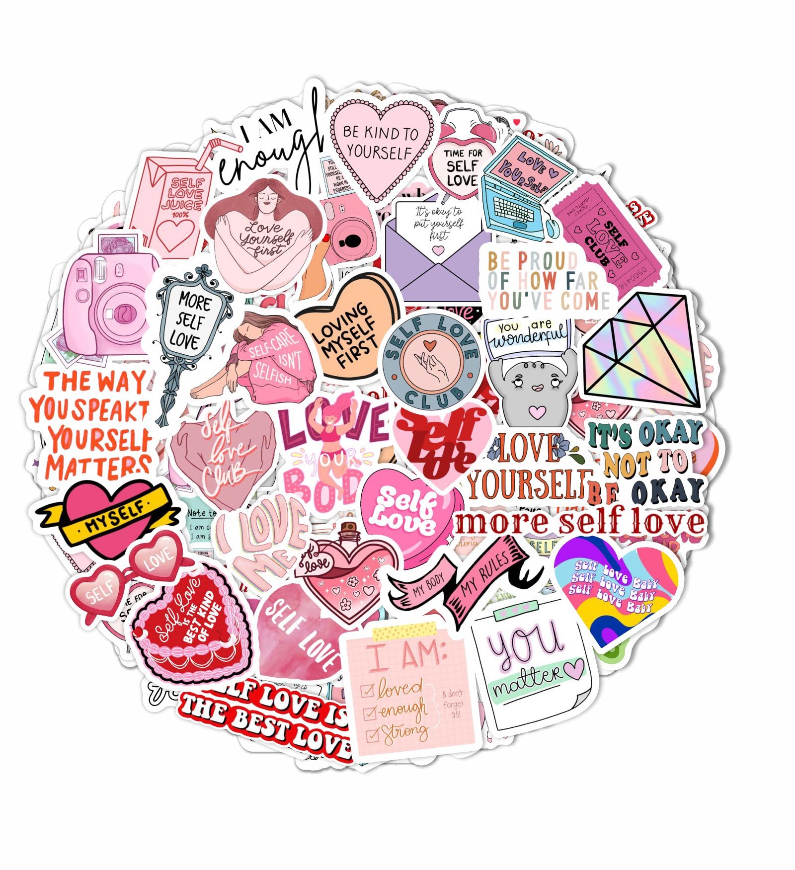 100Pcs Self Love Stickers for Water Bottle and Laptop - Self Love Party ...