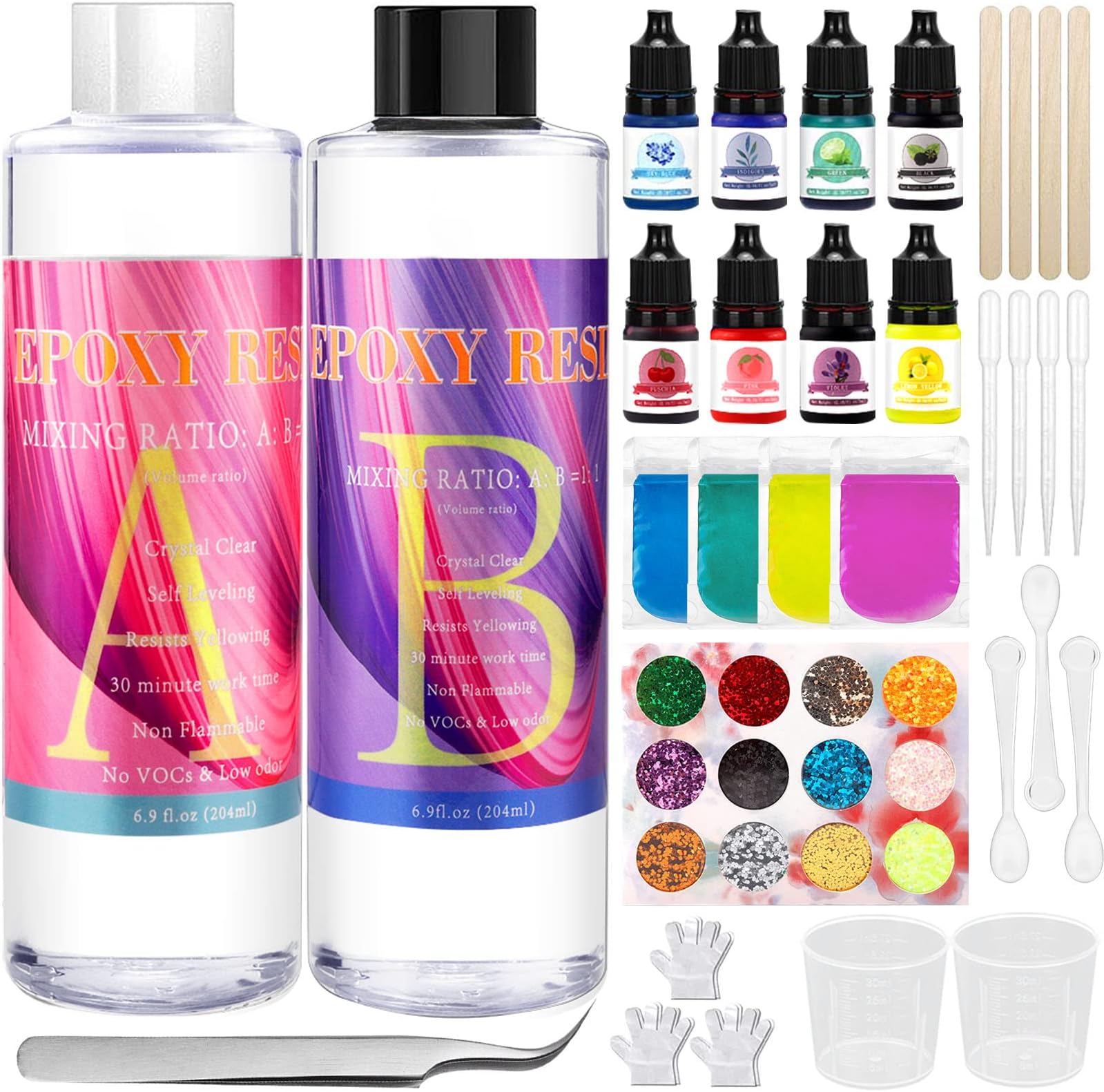 Epoxy Resin Kit,Epoxy Resin Craft Kit,500ml Resin Casting Set with ...