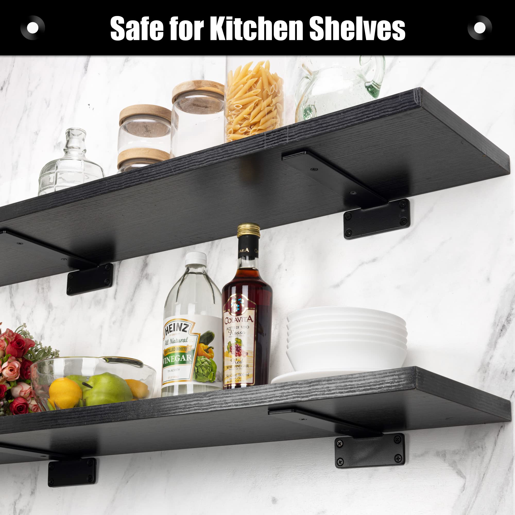Snapklik.com : Shelf Brackets 12 Inch, 2 Pack Heavy Duty Floating ...