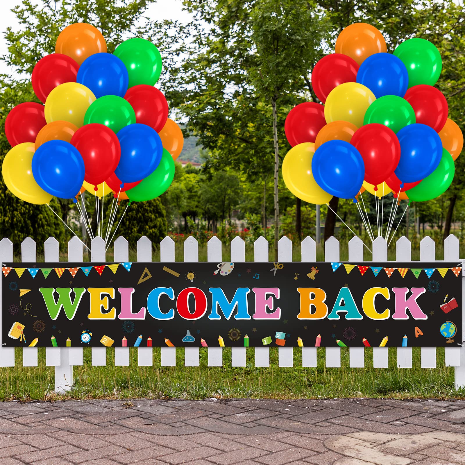 Buy 36 Pcs Welcome Back Banner Decoration Set Back to School Yard Sign ...