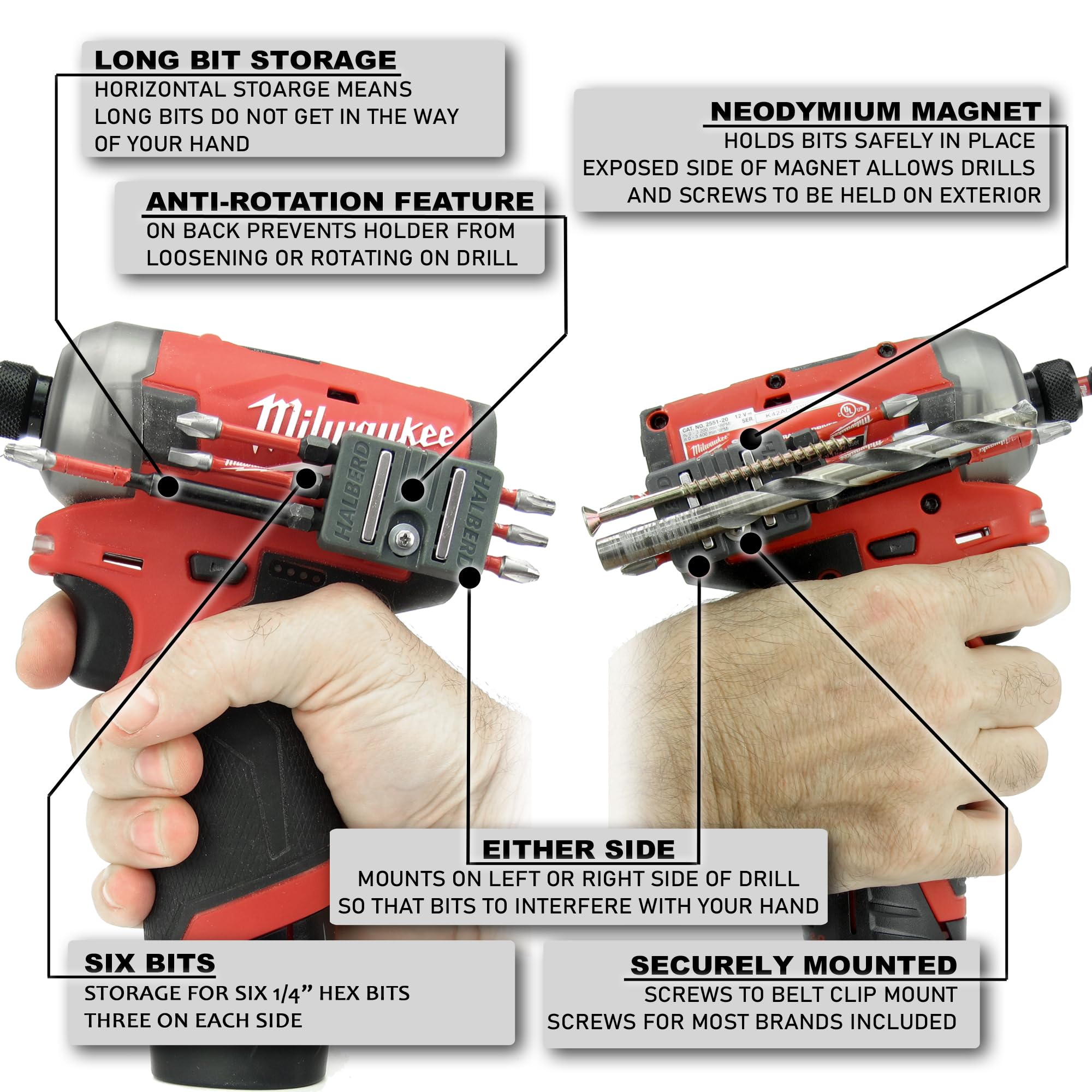 Snapklik.com : Halberd M12 Bit Holder, Neodymium Magnets Hold Bits ...