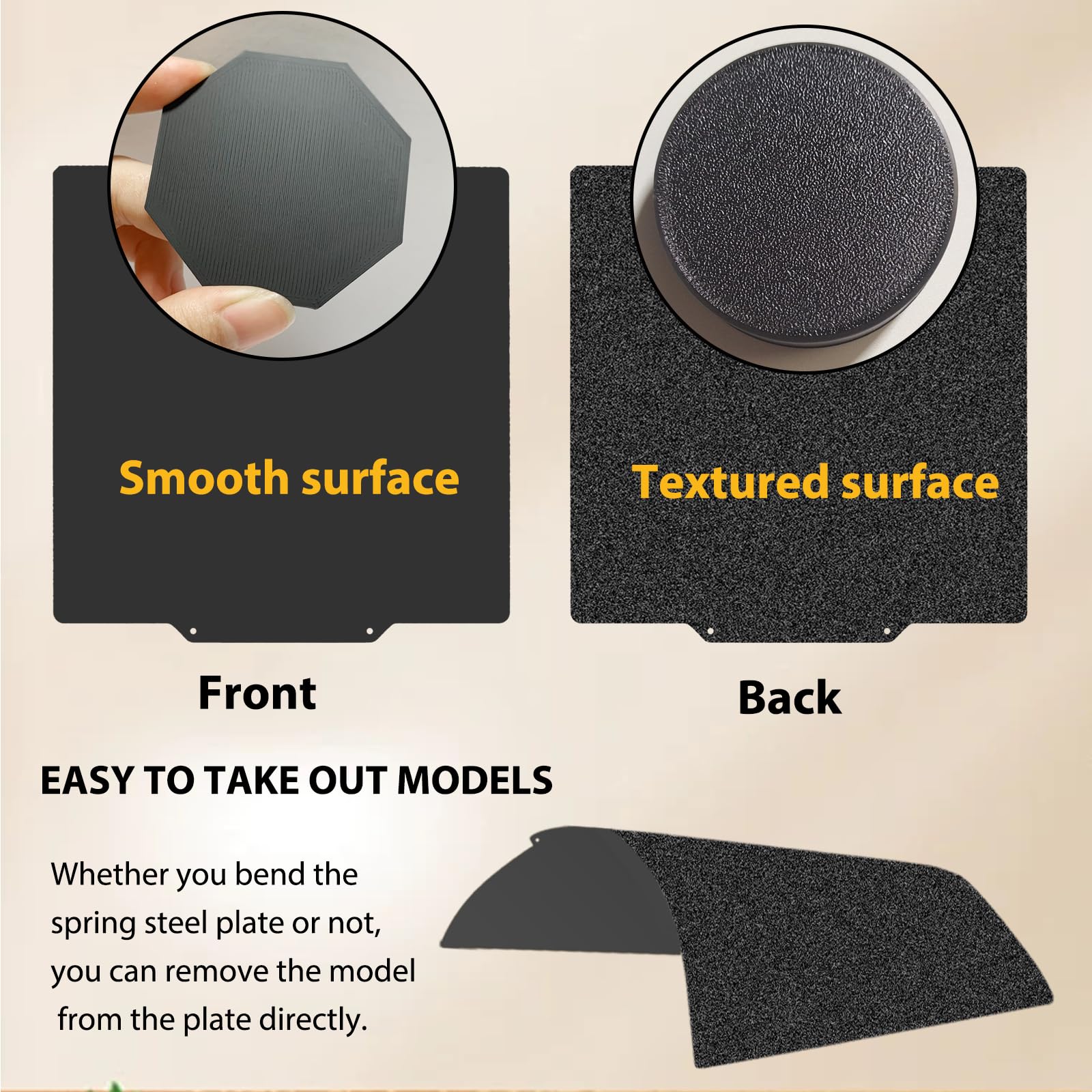 Snapklik.com : 235x235mm 3D Printer Platform, Smooth PEI+Textured PEI ...