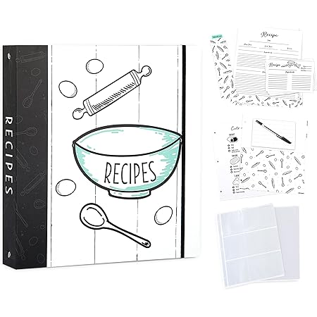Amazon.com: Recipe Binder 8.5x11 3 Ring, Recipe Book to Write in Your ...
