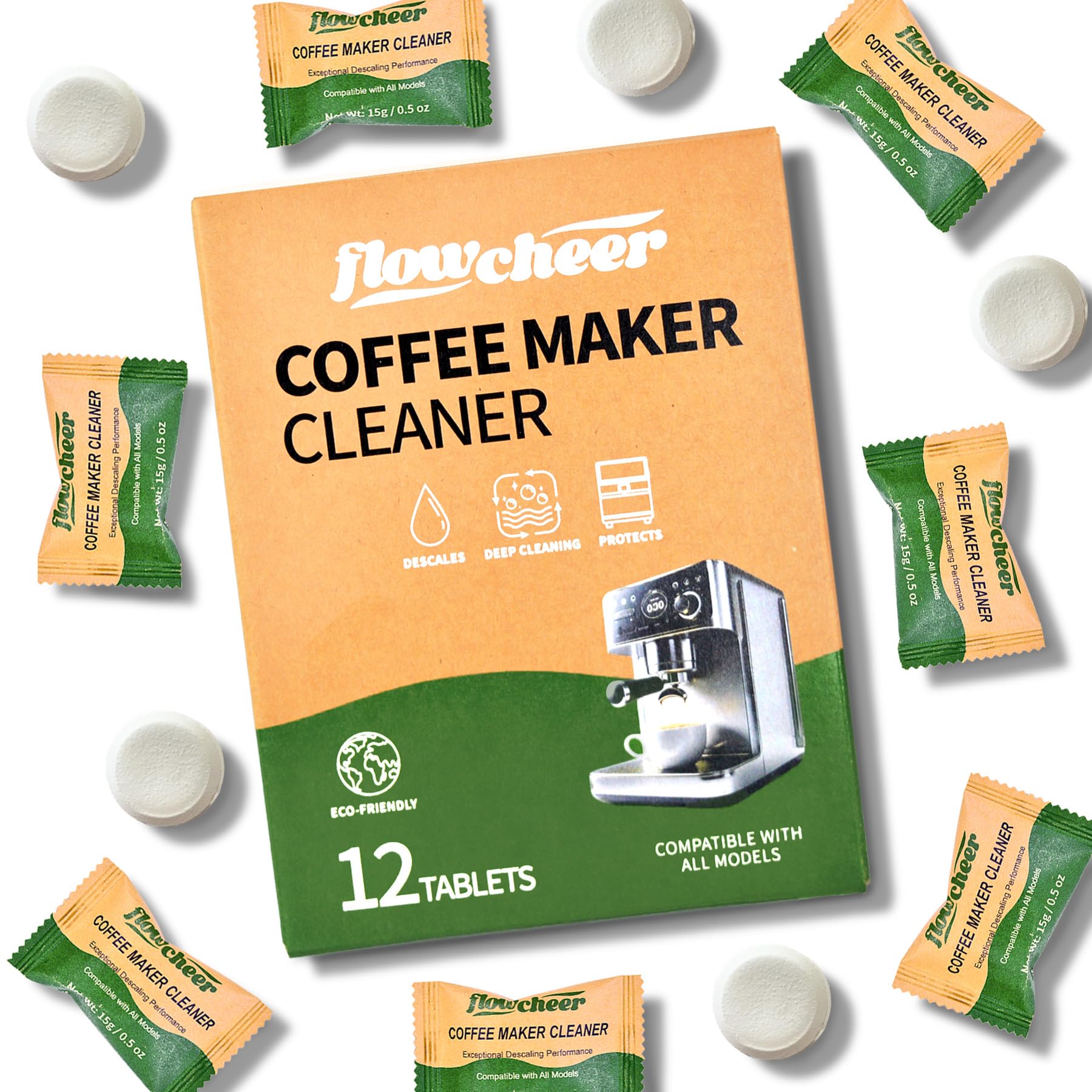 Amazon.com: flowcheer Coffee Maker Cleaner Descaler Tablets - 12 Count ...
