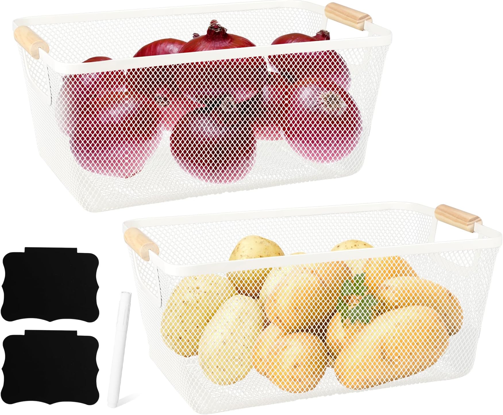 Amazon.com - Xbopetda Set of 2 Potato and Onion Storage, Potato Bin ...