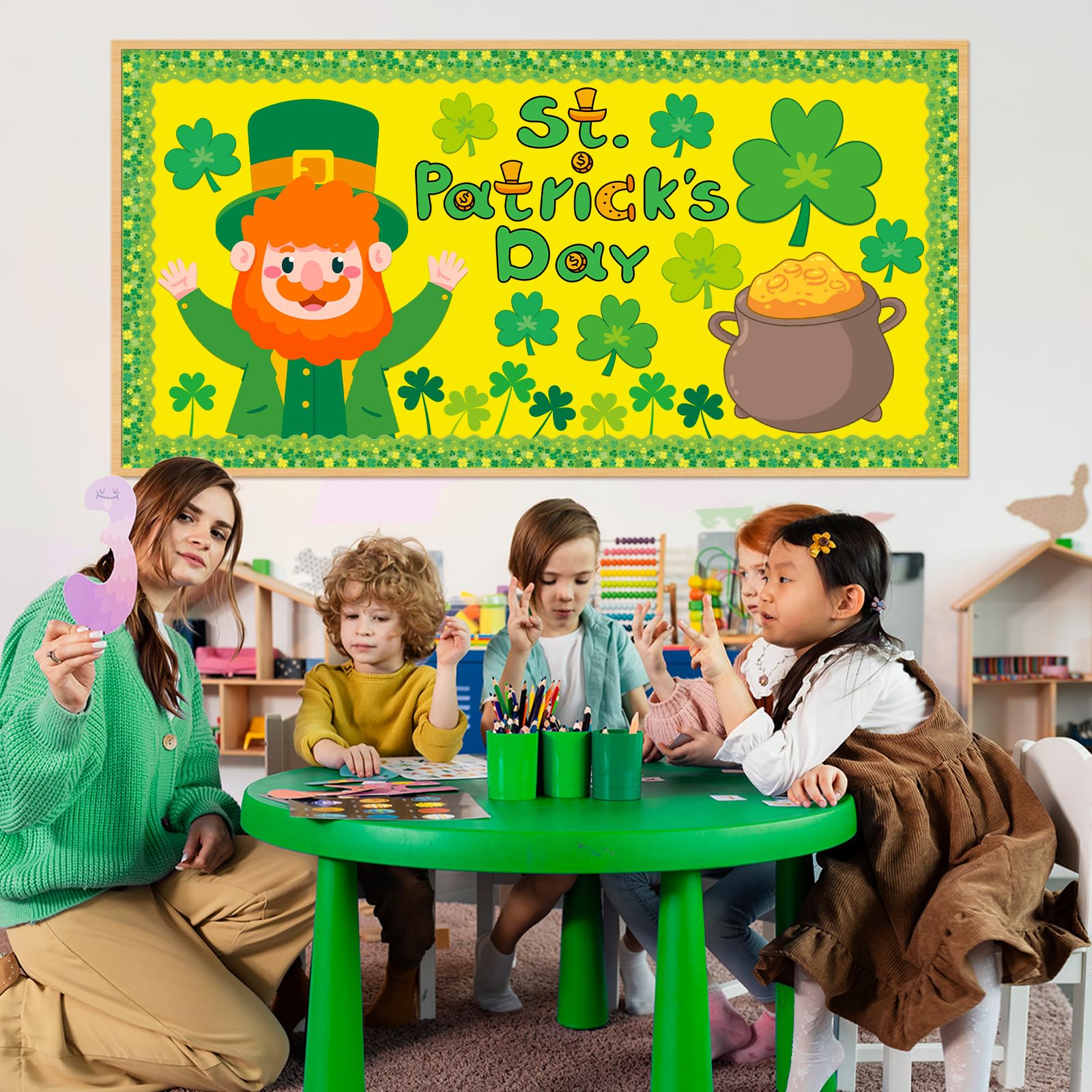 Snapklik.com : 36 Feet Shamrock Border St Patricks Bulletin Board ...